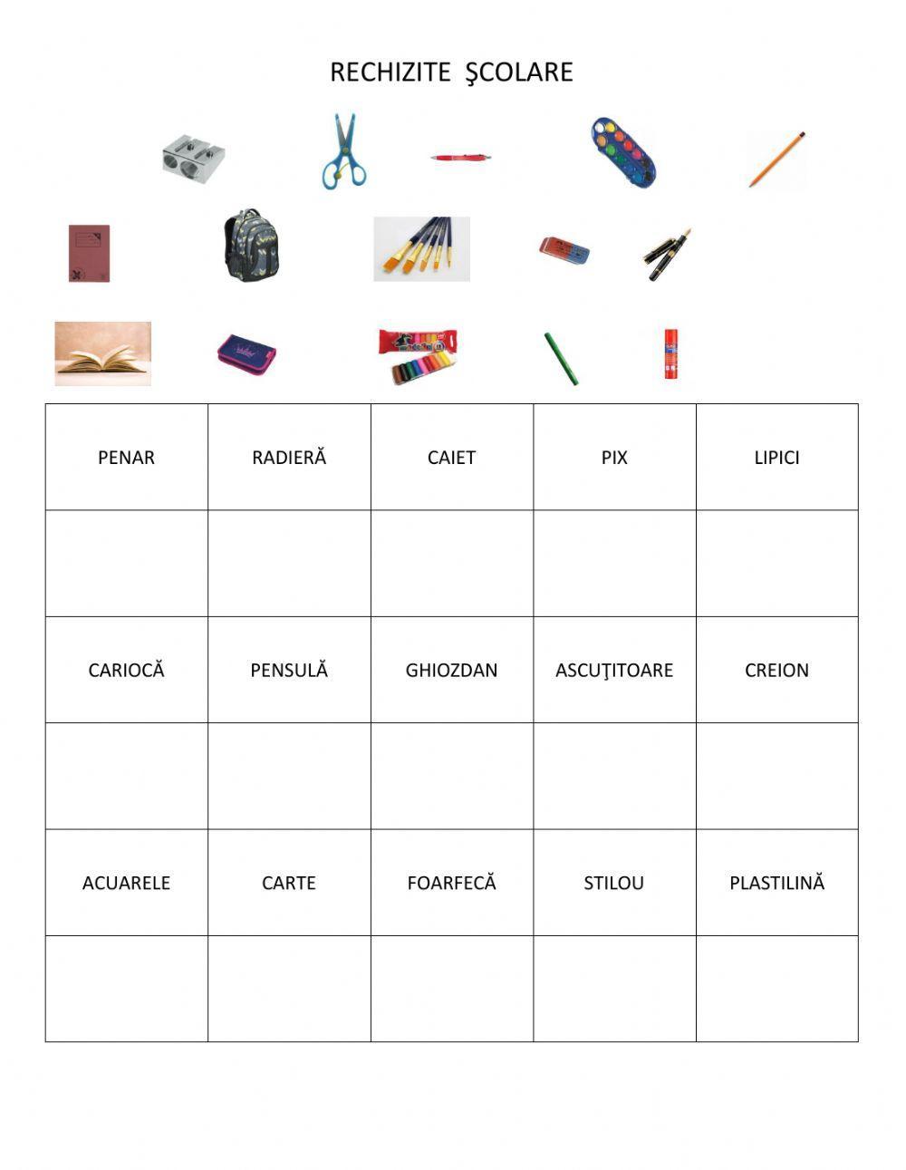Rechizite scolare 498025 | JudDob | Live Worksheets