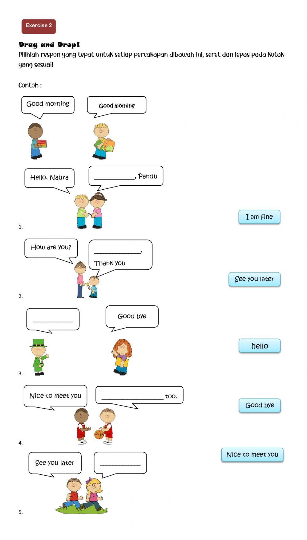 Greetings | Free Interactive Worksheets | 498082