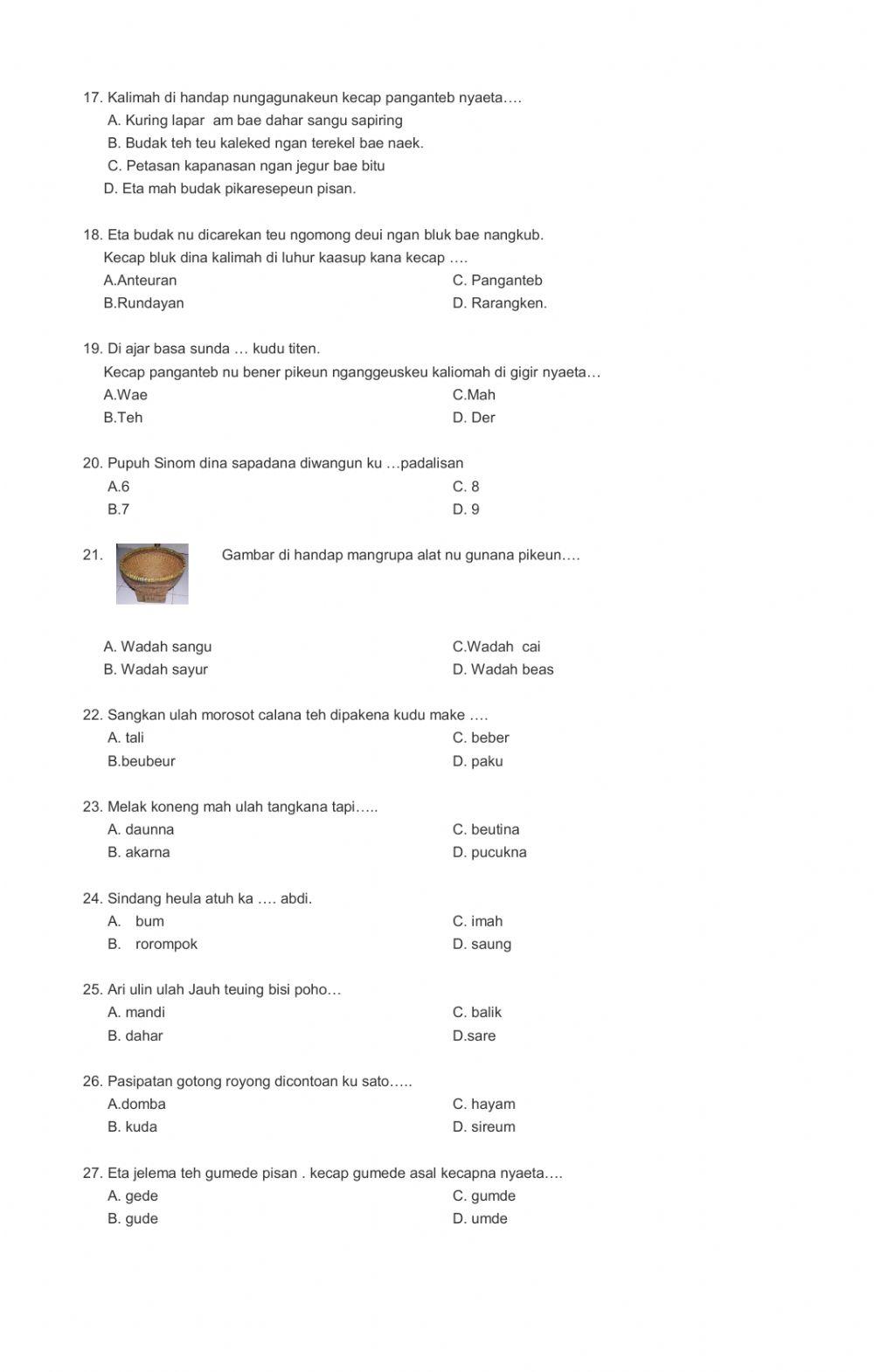 PH Basa SUnda 1325 | aas sundari | Live Worksheets