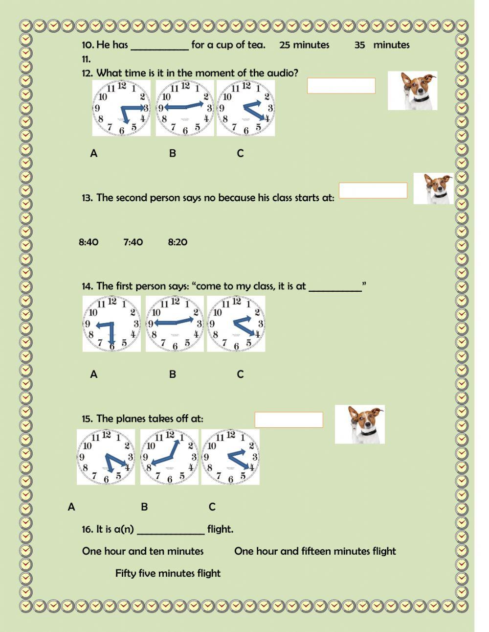 LISTENING TIME online exercise for | Live Worksheets