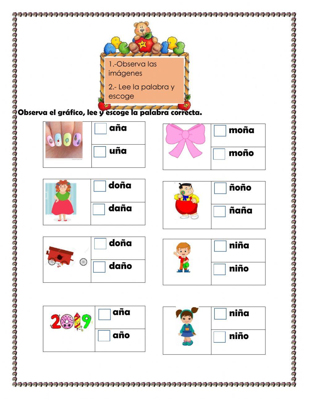 FONEMA Ñ | Free Interactive Worksheets | 4418281