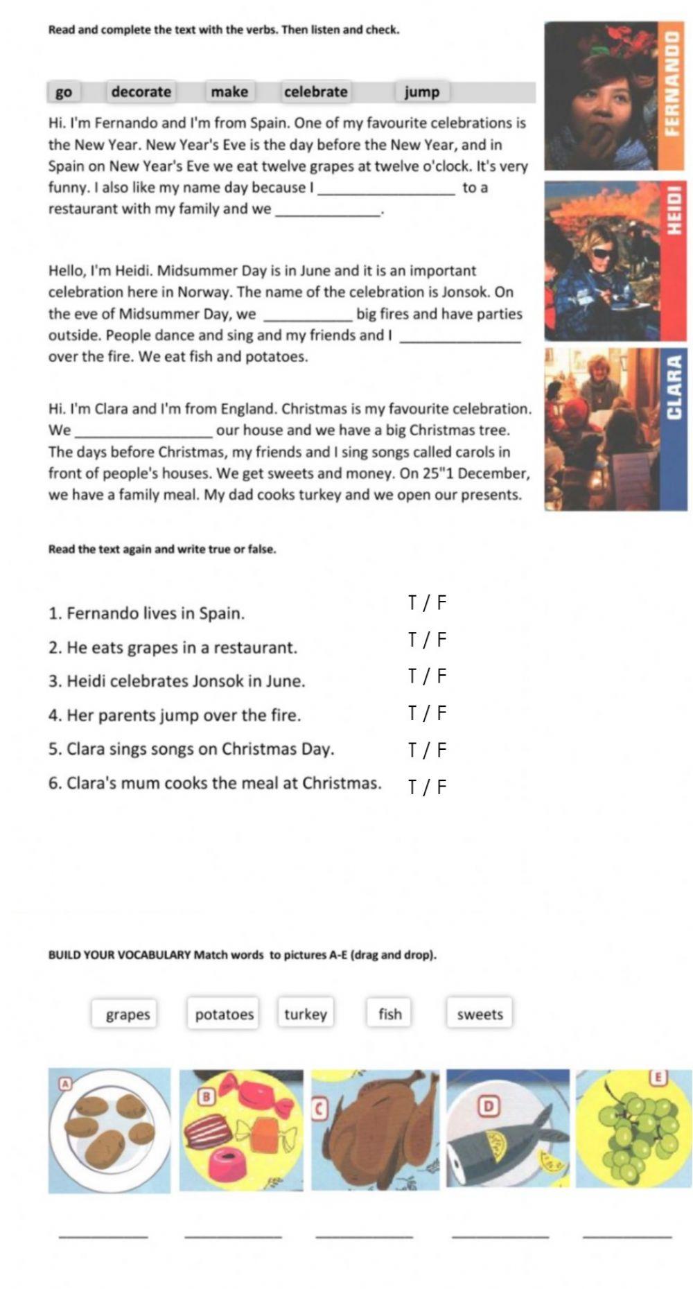 Celebrations | Free Interactive Worksheets | 499409