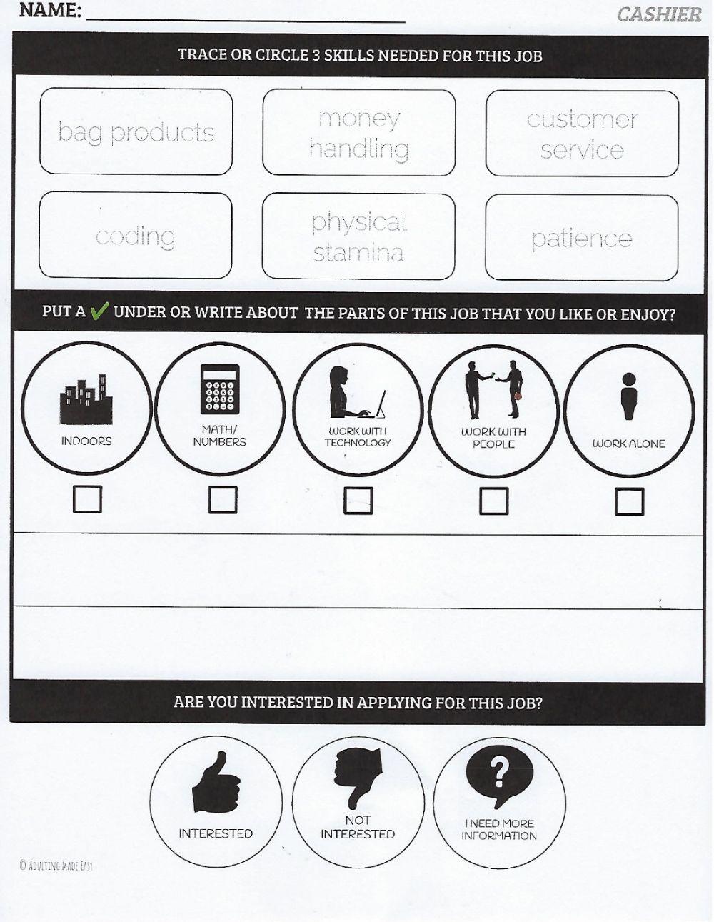 Job Skills: Cashier online exercise for | Live Worksheets