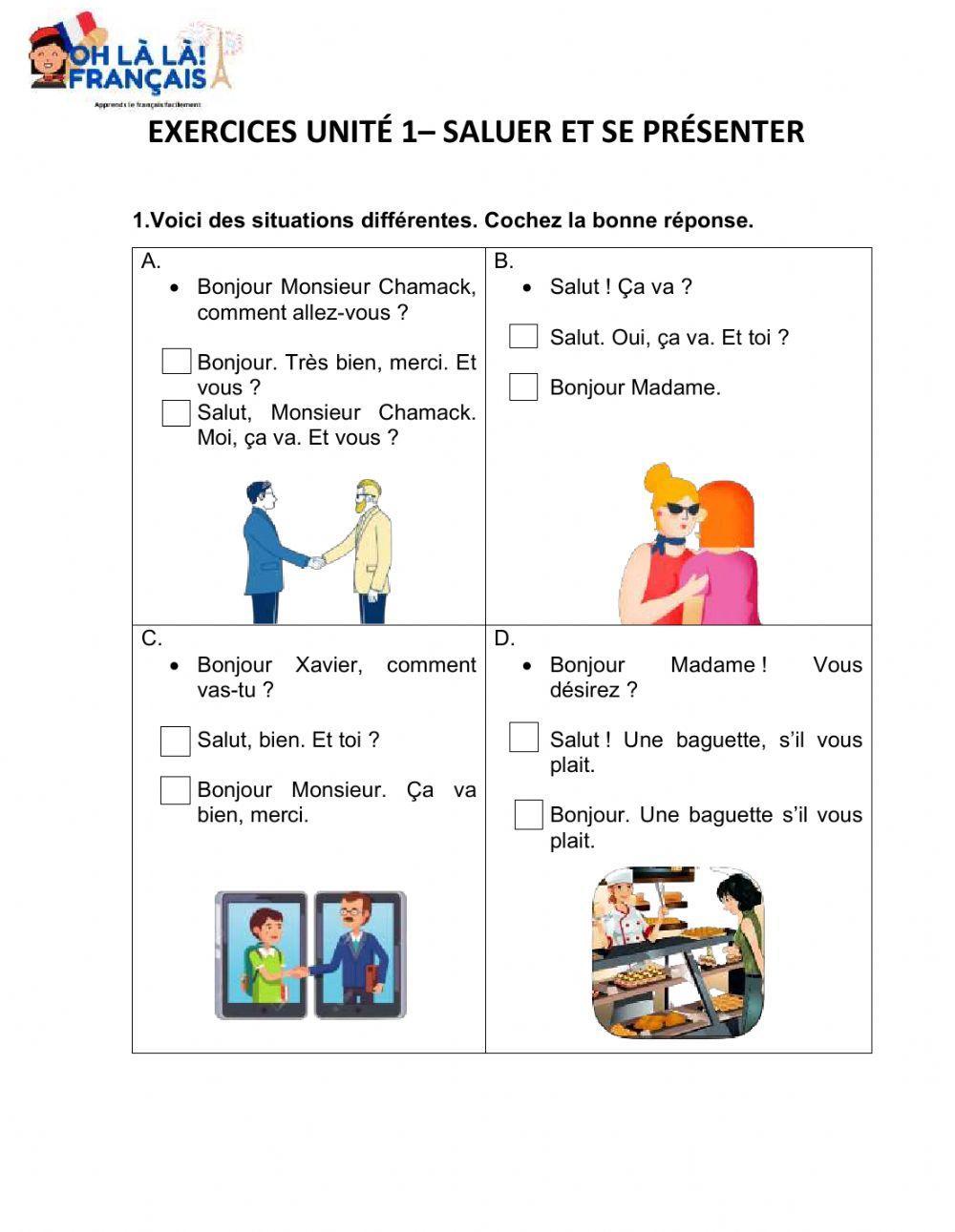 Se présenter | Free Interactive Worksheets | 500621