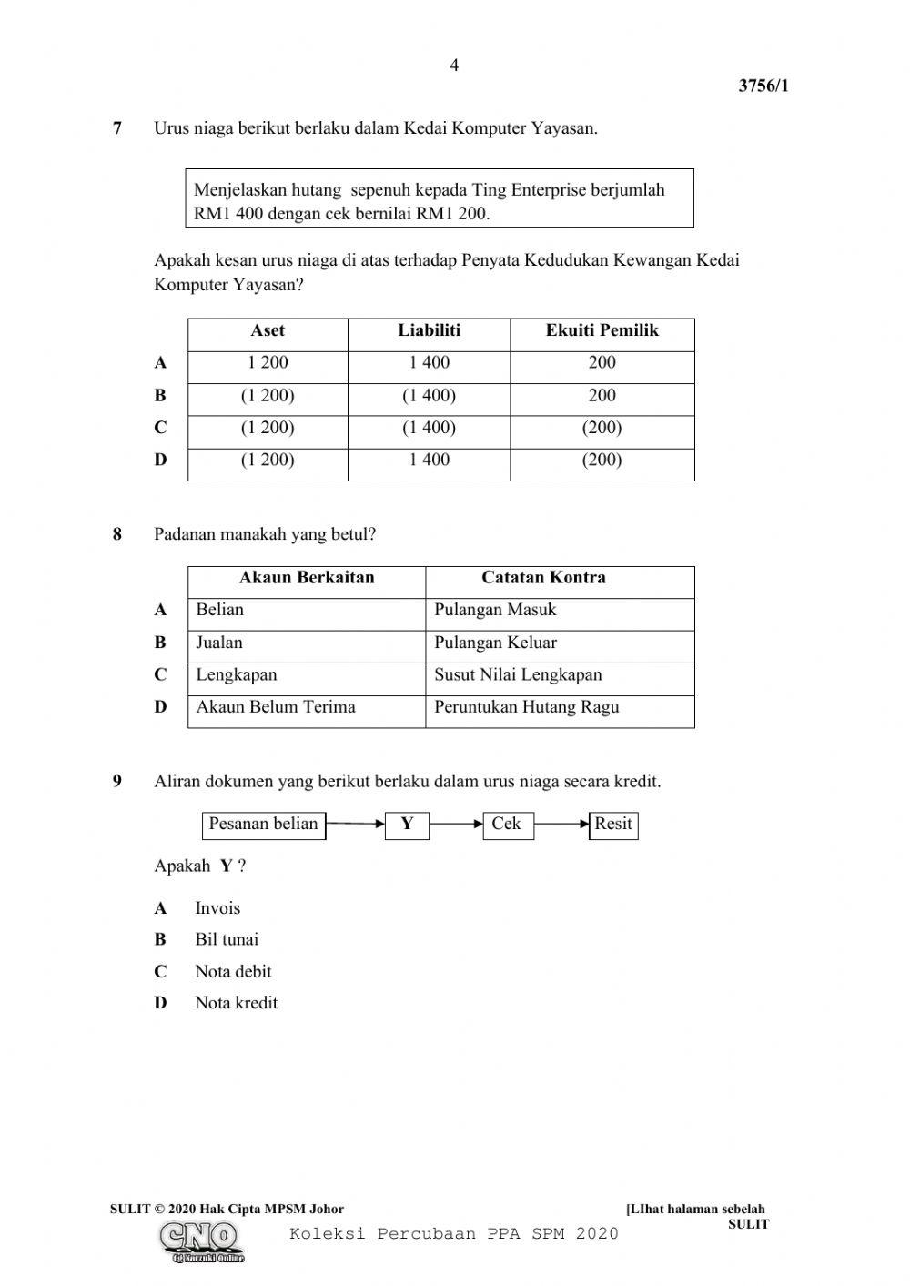 3756 TRIAL SPM 2020 - MPSM JOHOR M2 (Siri 1) online exercise for | Live ...