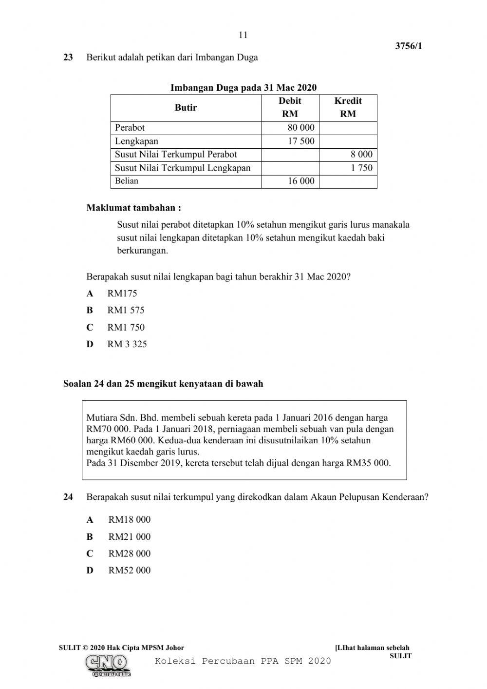 3756 TRIAL SPM 2020 - MPSM JOHOR M2 (Siri 3) online exercise for | Live ...