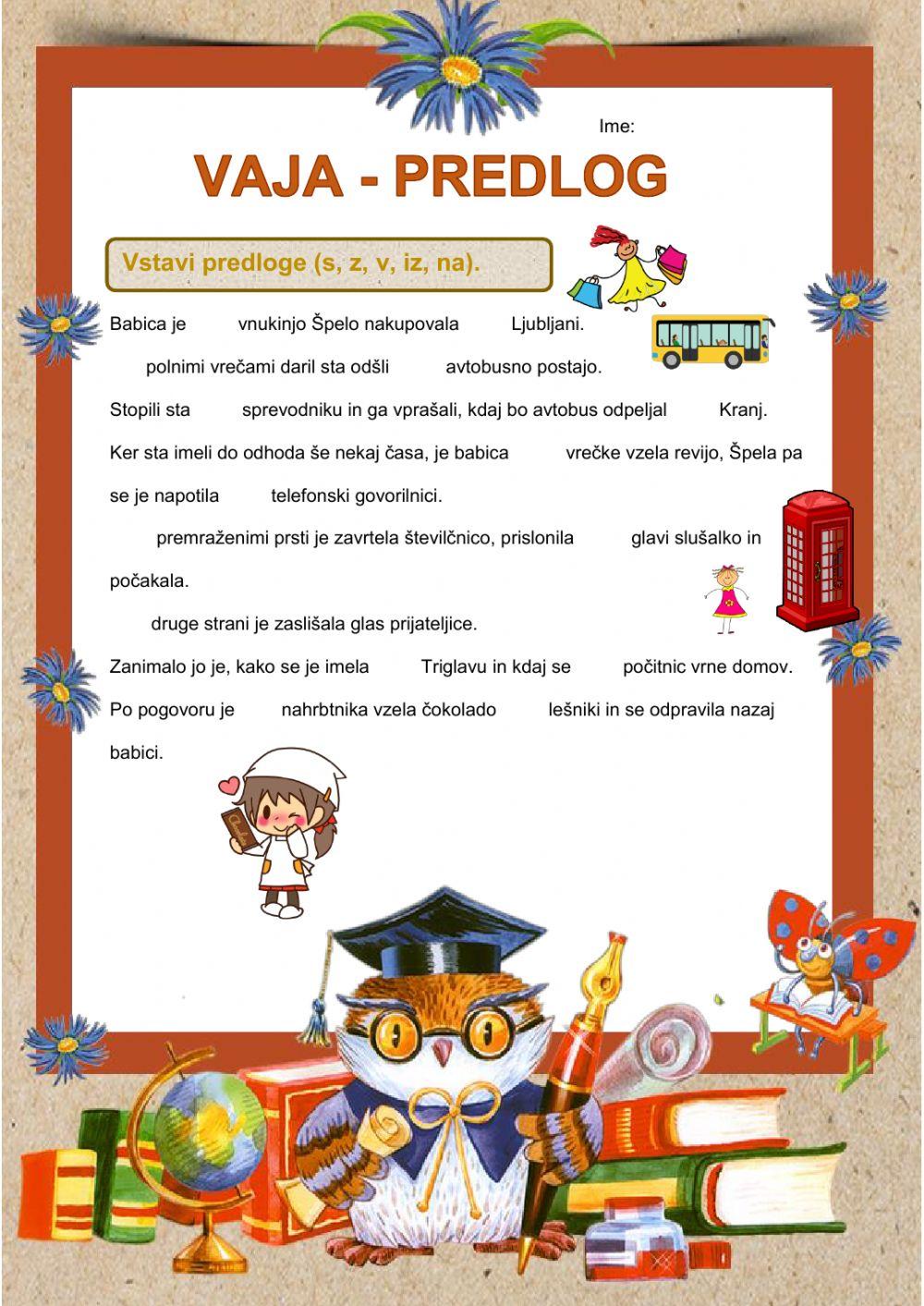 PREDLOGI | Free Interactive Worksheets | 501667