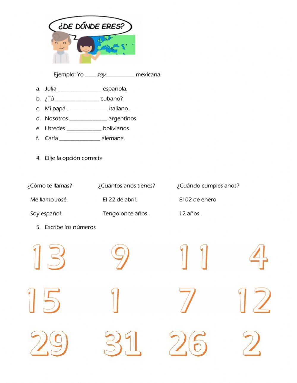 Repaso Ethan worksheet | Live Worksheets