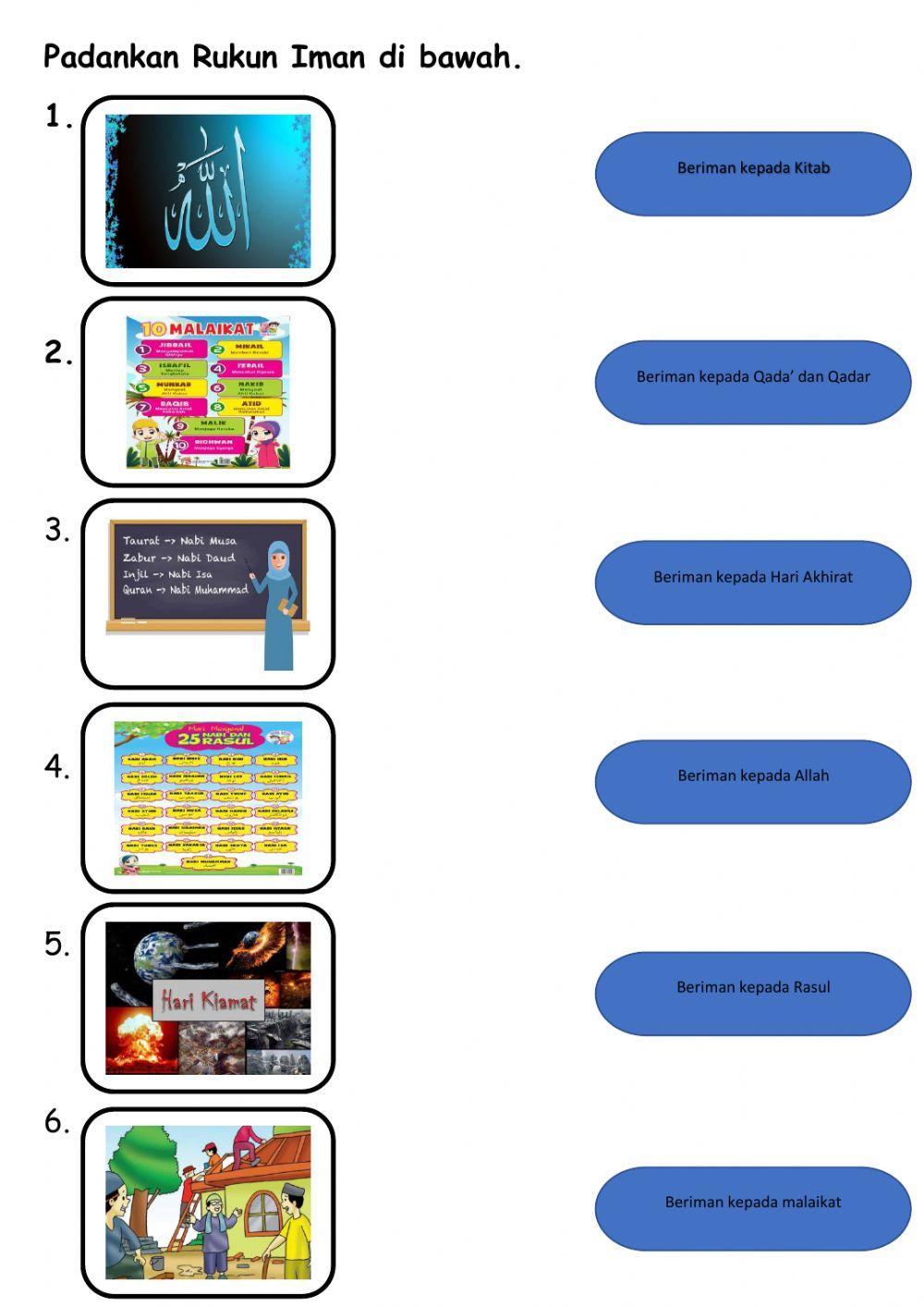 Rukun Iman 502648 | NOORSA'ADAH SA'AT | Live Worksheets