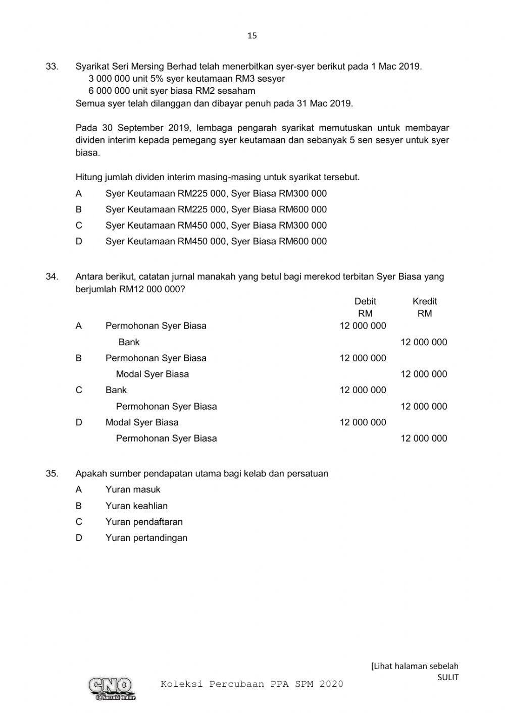 3756-1 TRIAL SPM 2020 - PENANG (Siri 4) online exercise for | Live ...