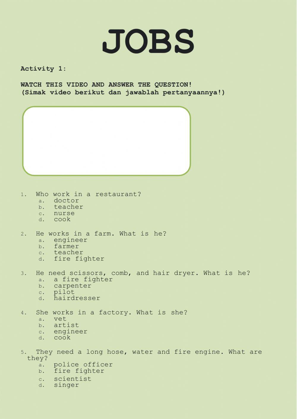 Jobs | LiveWorksheets | 503007