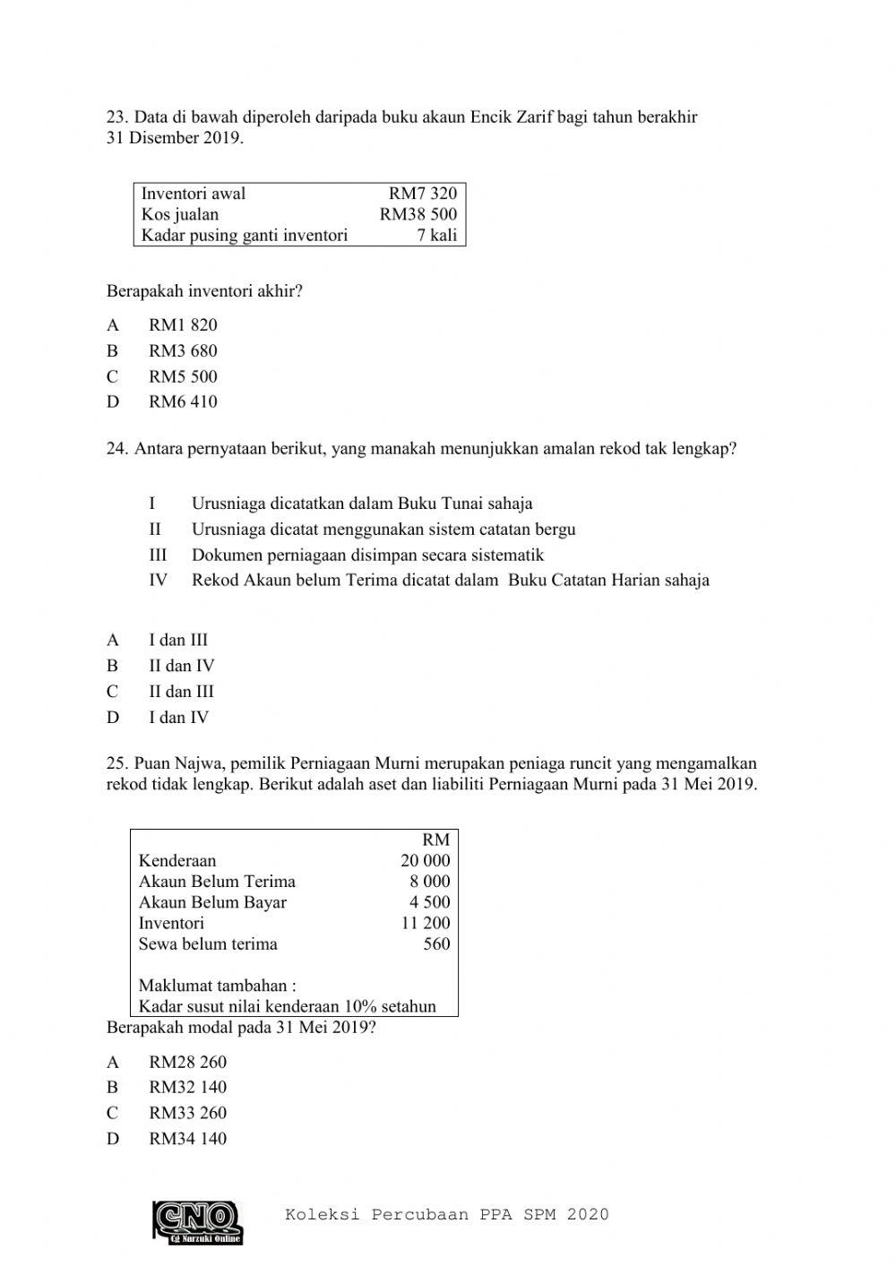 3756-1 TRIAL SPM 2020 - PEKAN (Siri 3) online exercise for | Live ...