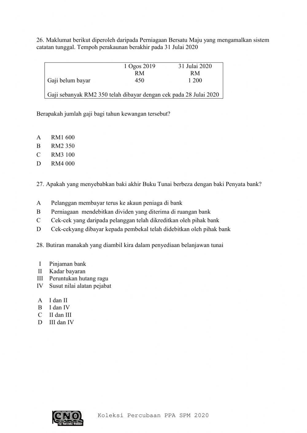 3756-1 TRIAL SPM 2020 - PEKAN (Siri 3) online exercise for | Live ...