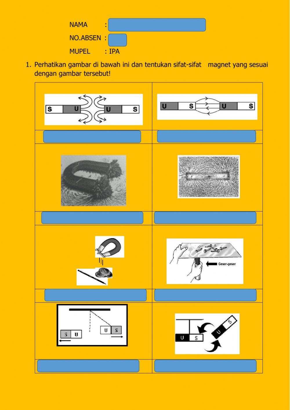 Sifat MAgnet dan Cara Membuat Magnet interactive worksheet | Live ...