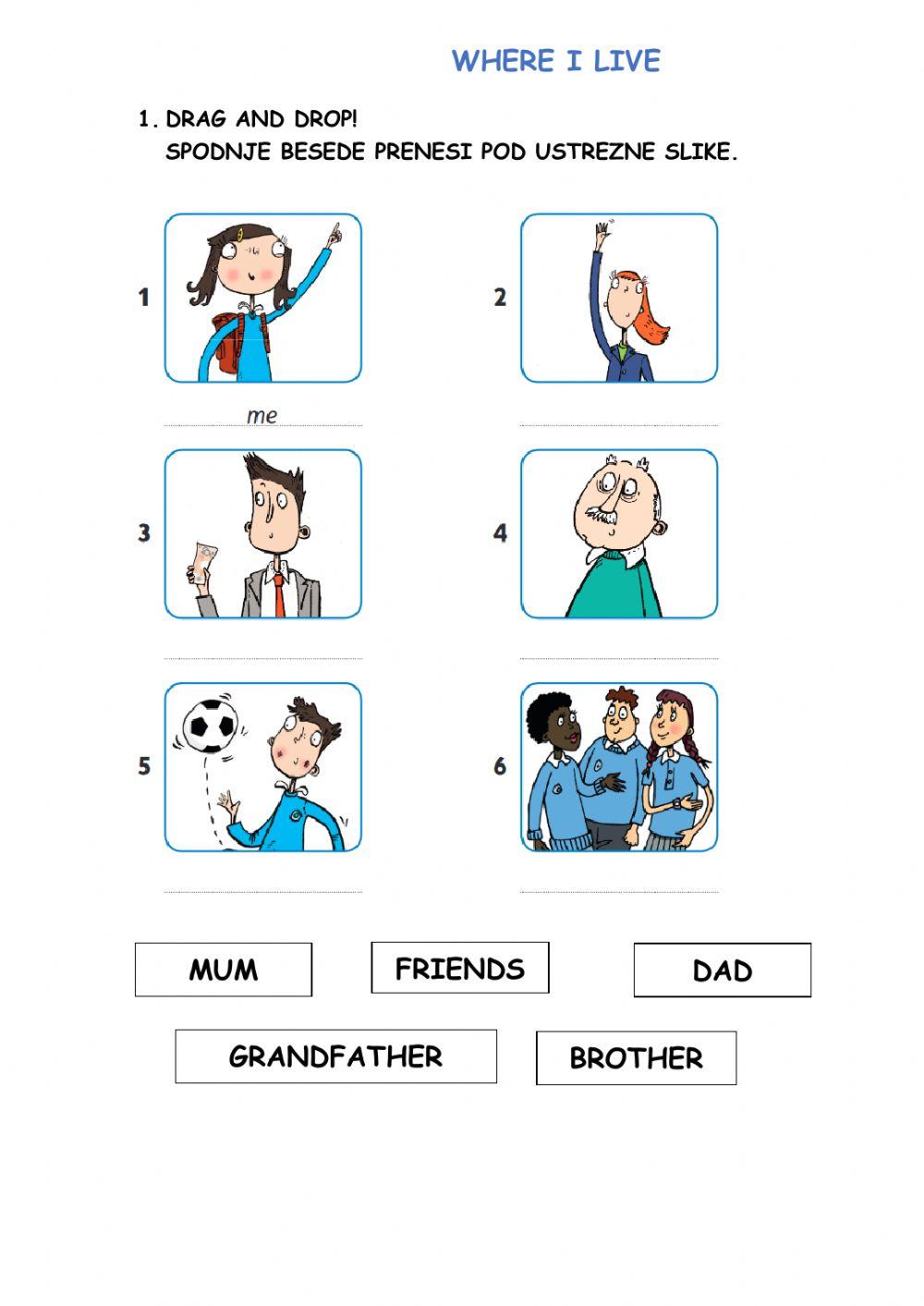 Where I live-characters worksheet | Live Worksheets