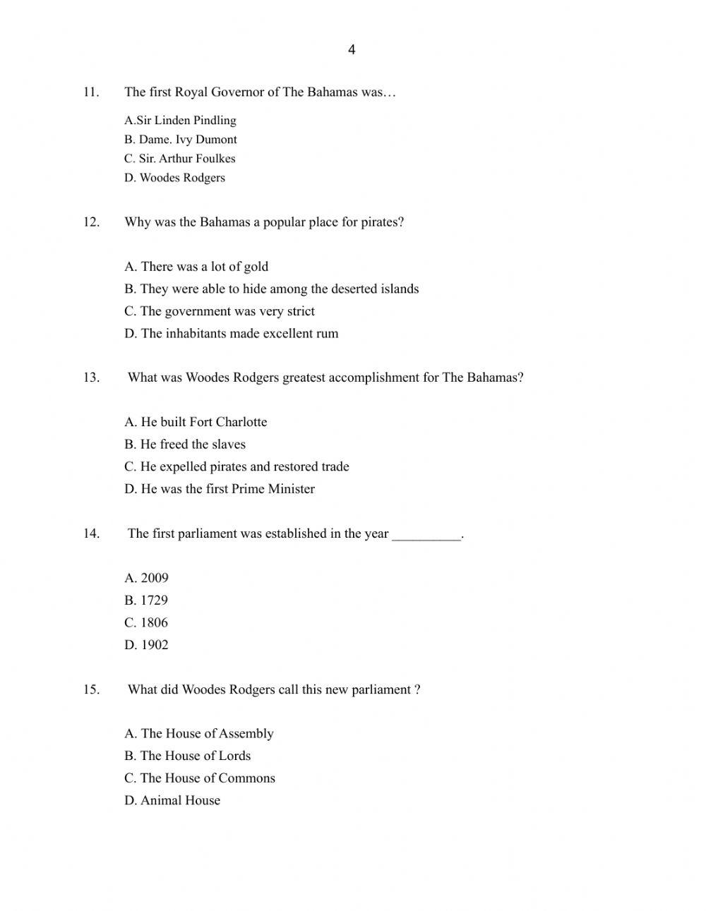 G5 Social Studies Fall Exam online exercise for | Live Worksheets