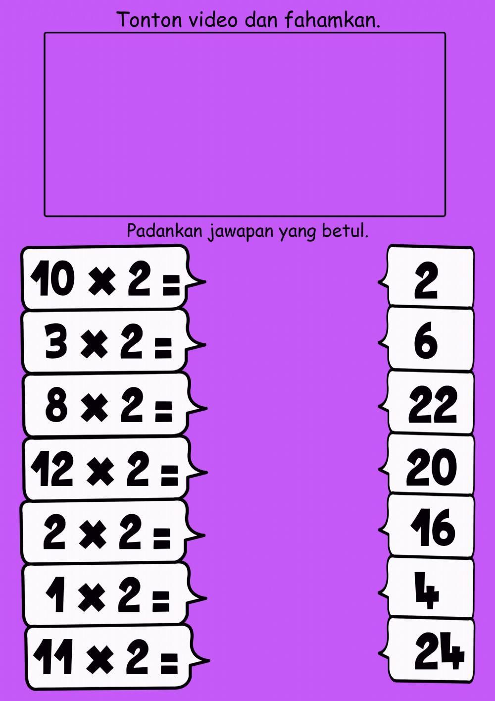 Sifir 2 exercise | Live Worksheets
