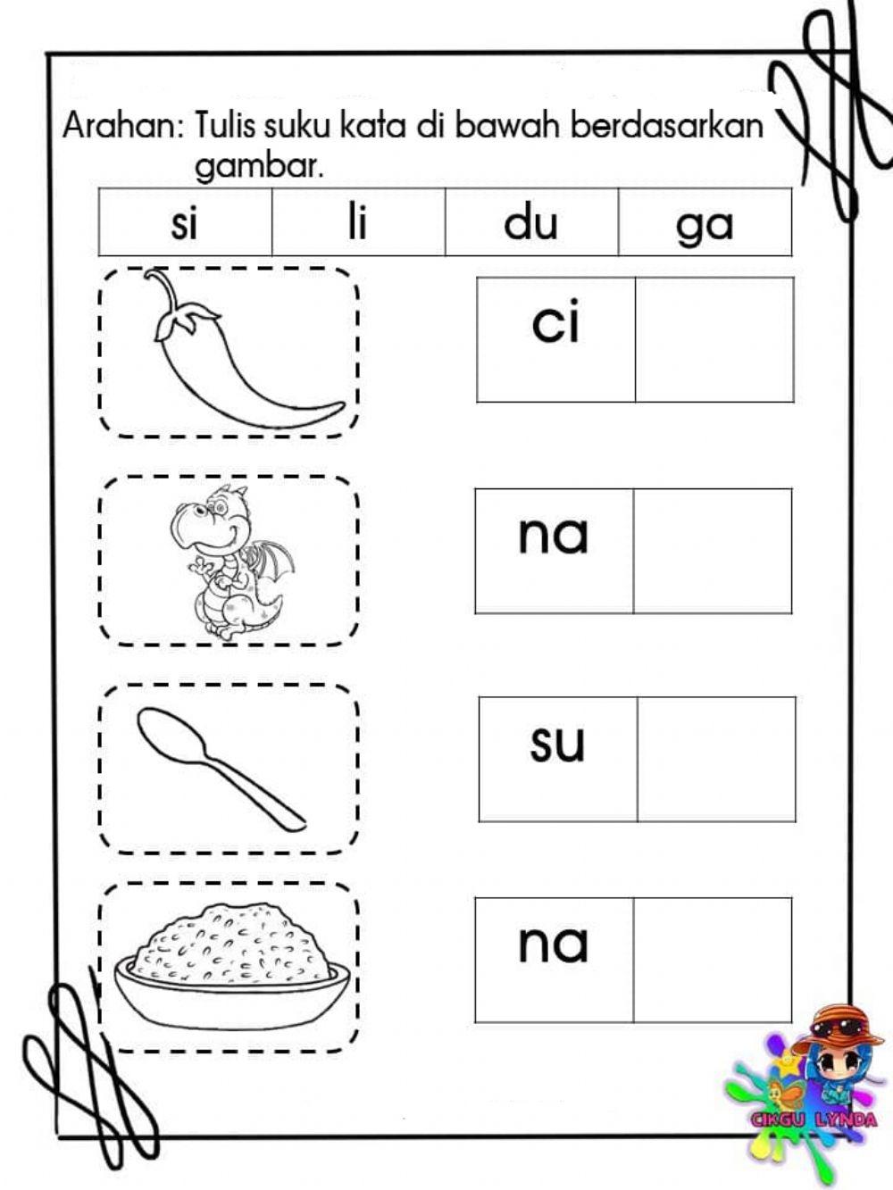 Bahasa melayu worksheet for aras rendah | Live Worksheets