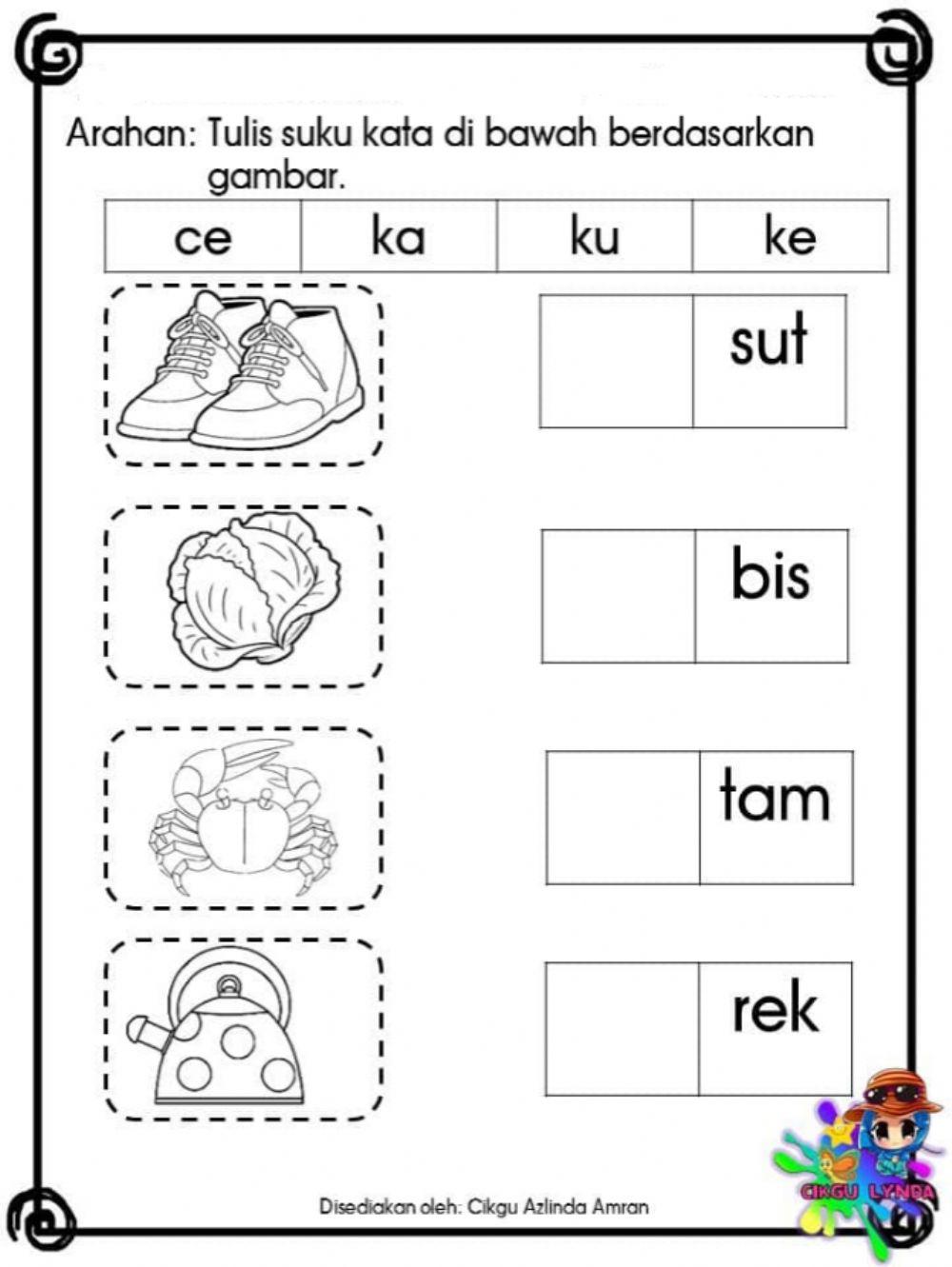 Bahasa melayu activity for aras rendah | Live Worksheets