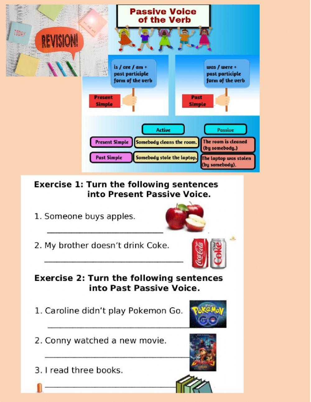 Passive Voive interactive worksheet | Live Worksheets