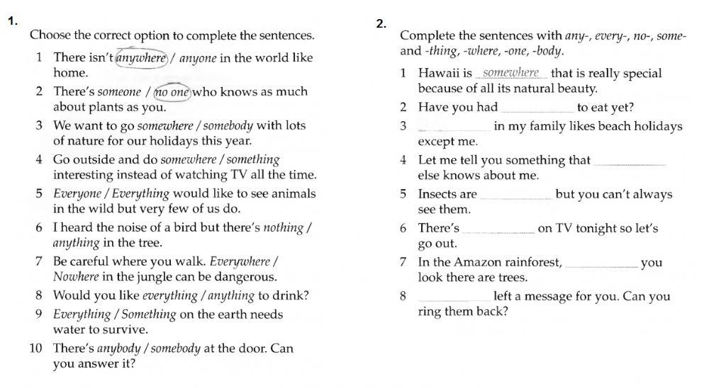 Indefinite Pronouns interactive exercise for Pre intermediate | Live ...