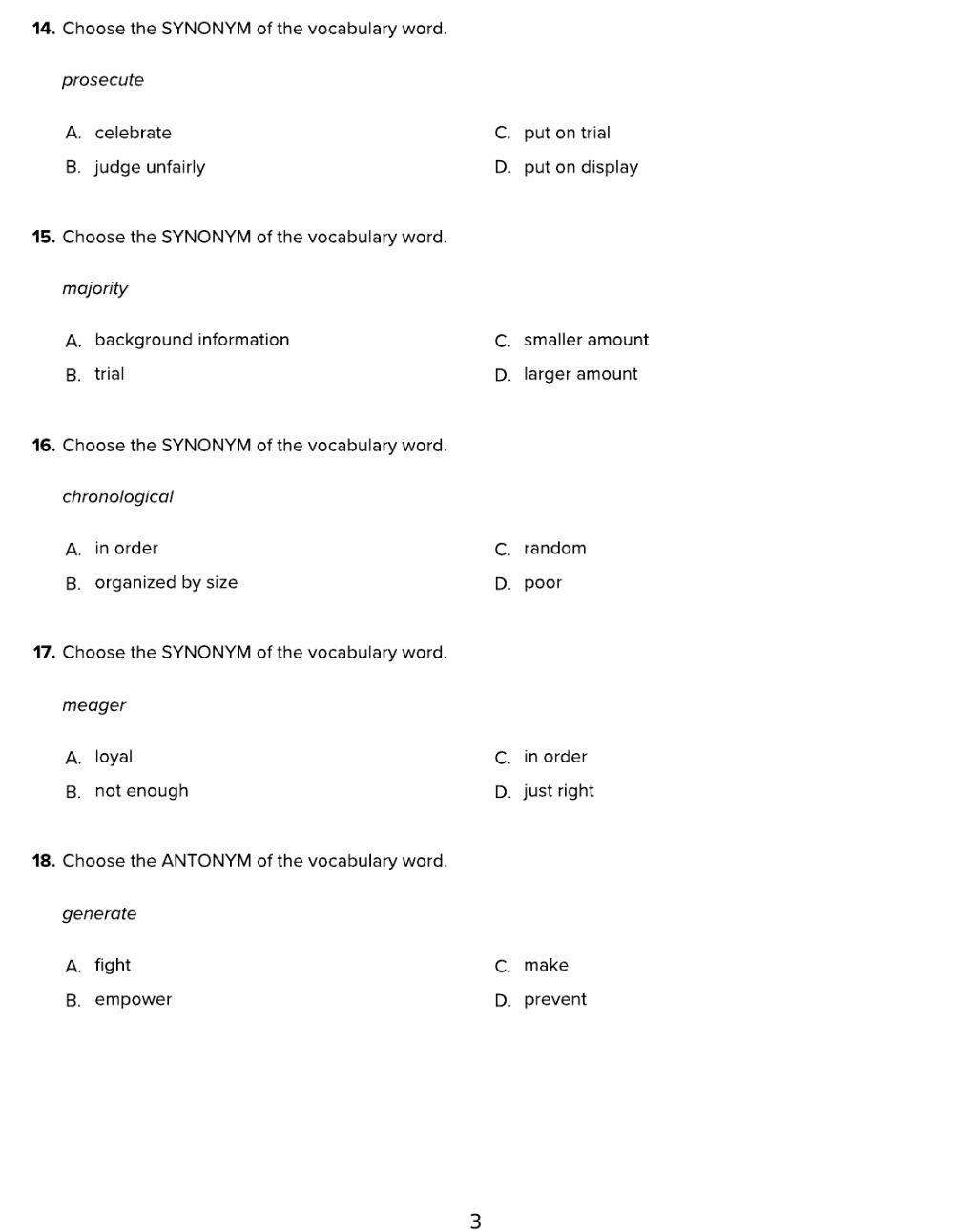 Flocab Vocab 3 worksheet | Live Worksheets