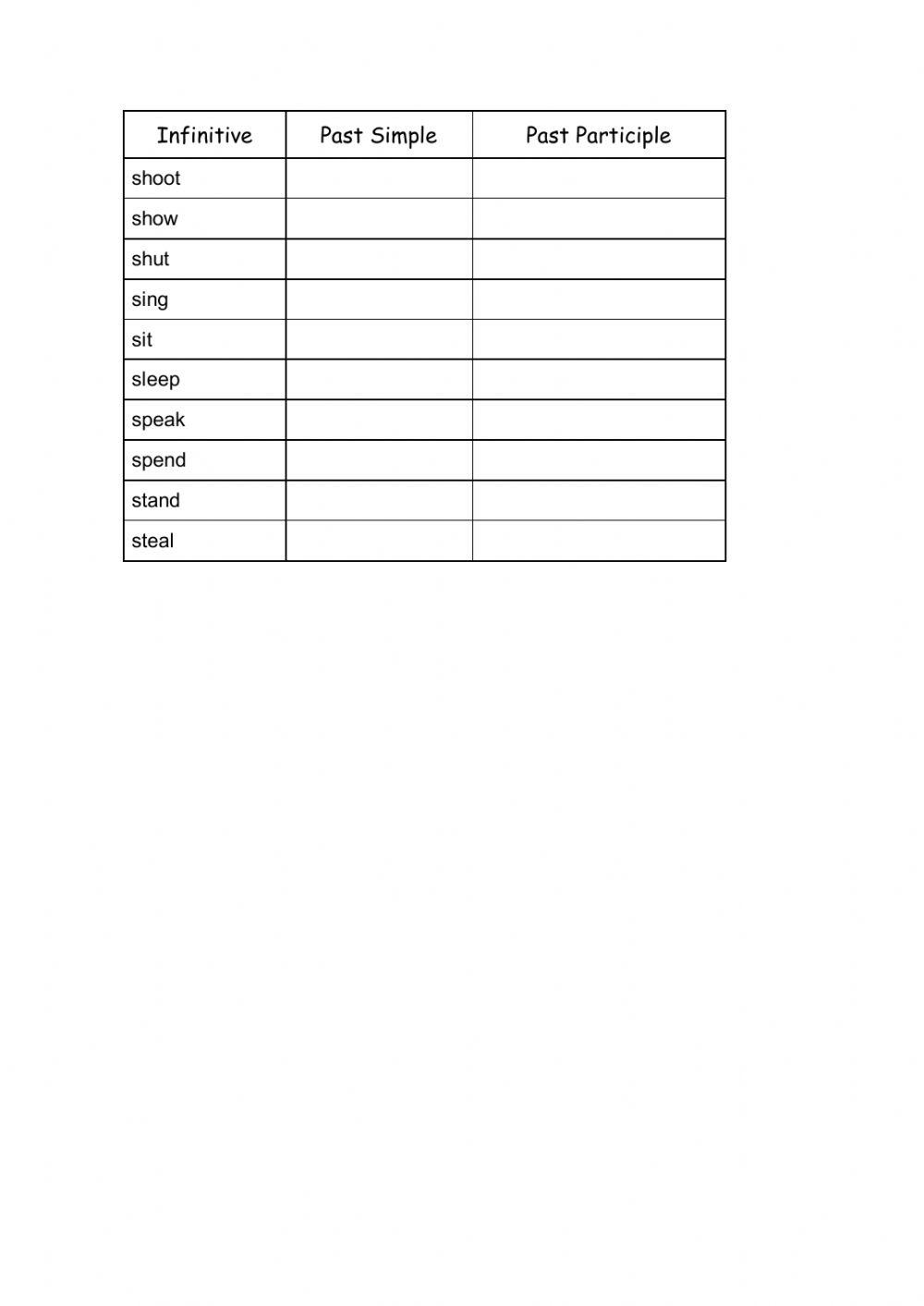 Verb Quiz 10 verbs exercise | Live Worksheets