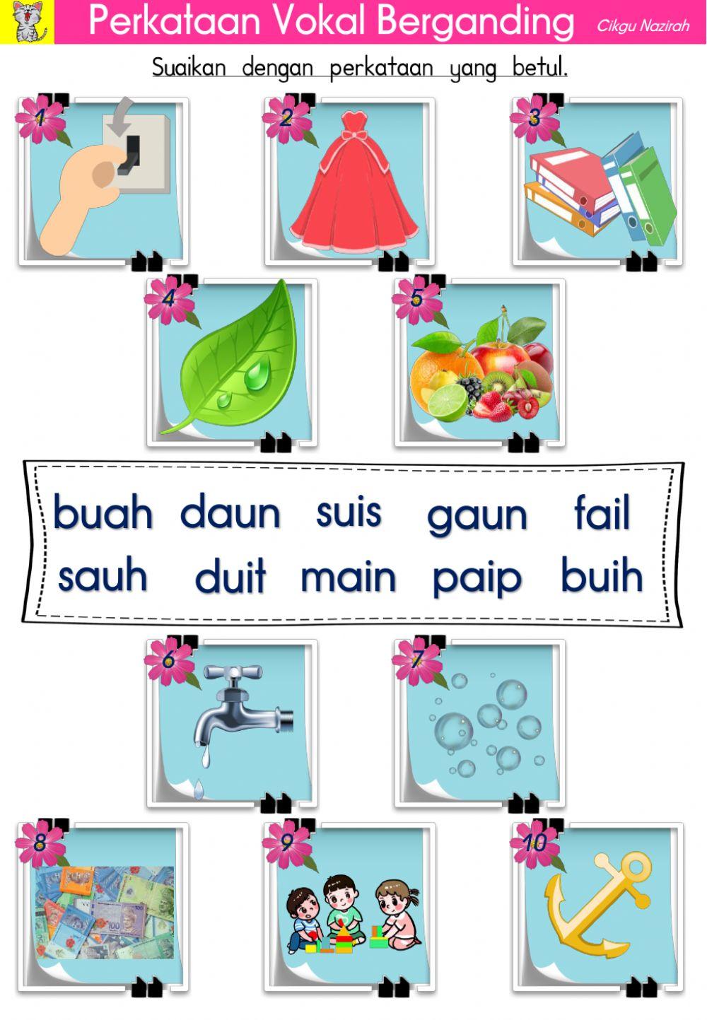 507337 | Perkataan vokal berganding - PADANKAN GAMBAR