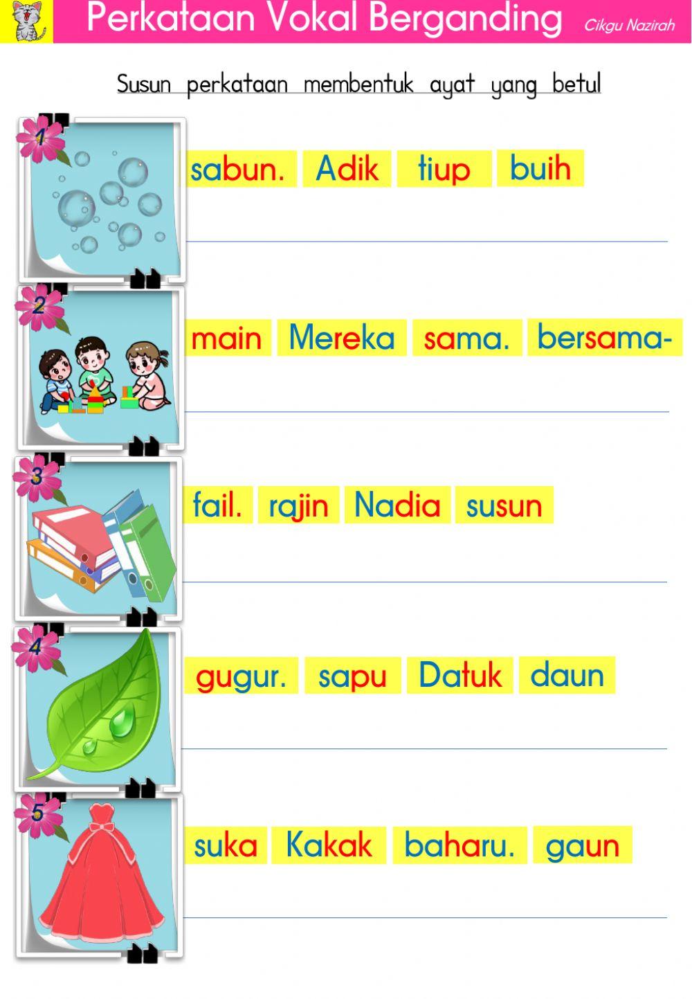 Perkataan vokal… | Free Interactive Worksheets | 507398