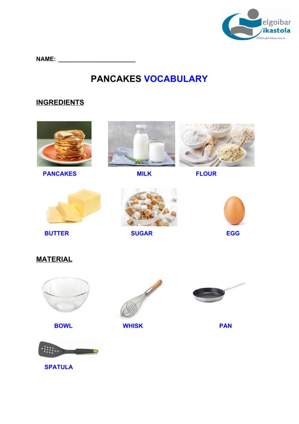 Pancakes recipe 507842 | aindozubi | Live Worksheets