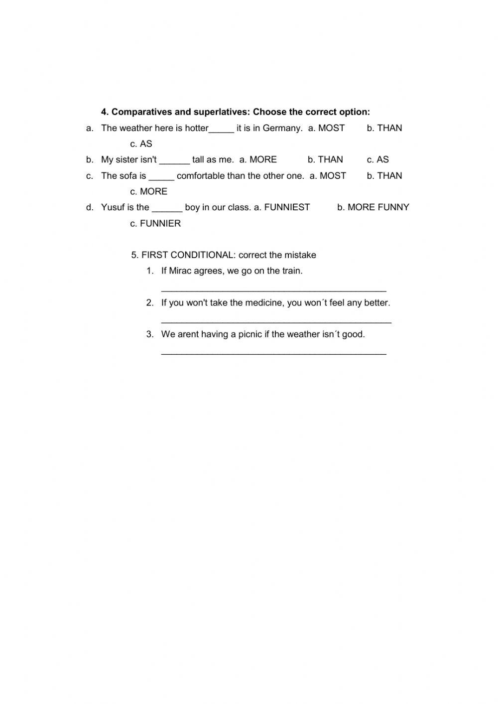 General learning test worksheet | Live Worksheets