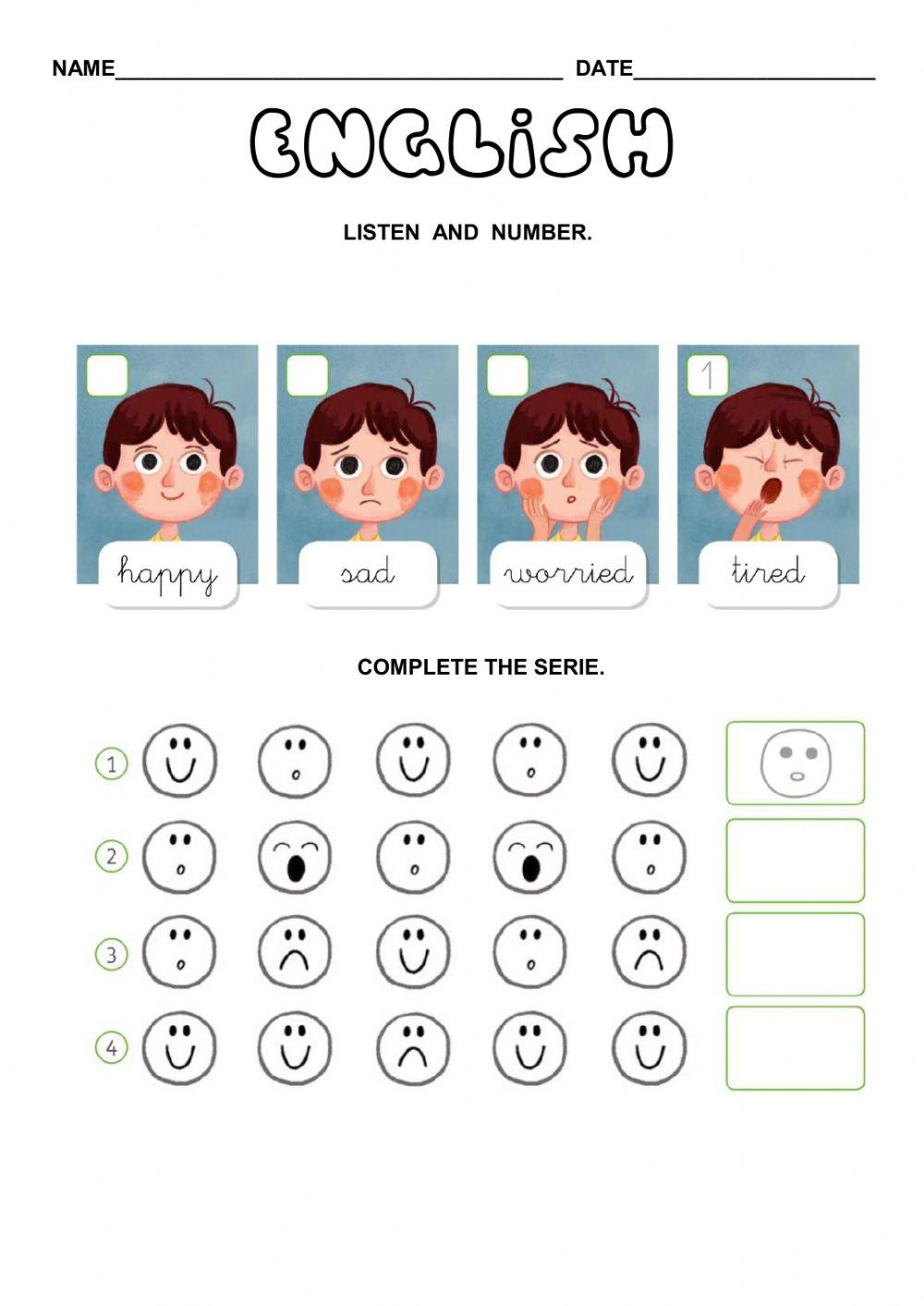 Listen and number English as a Second Language (ESL) worksheet | Live ...