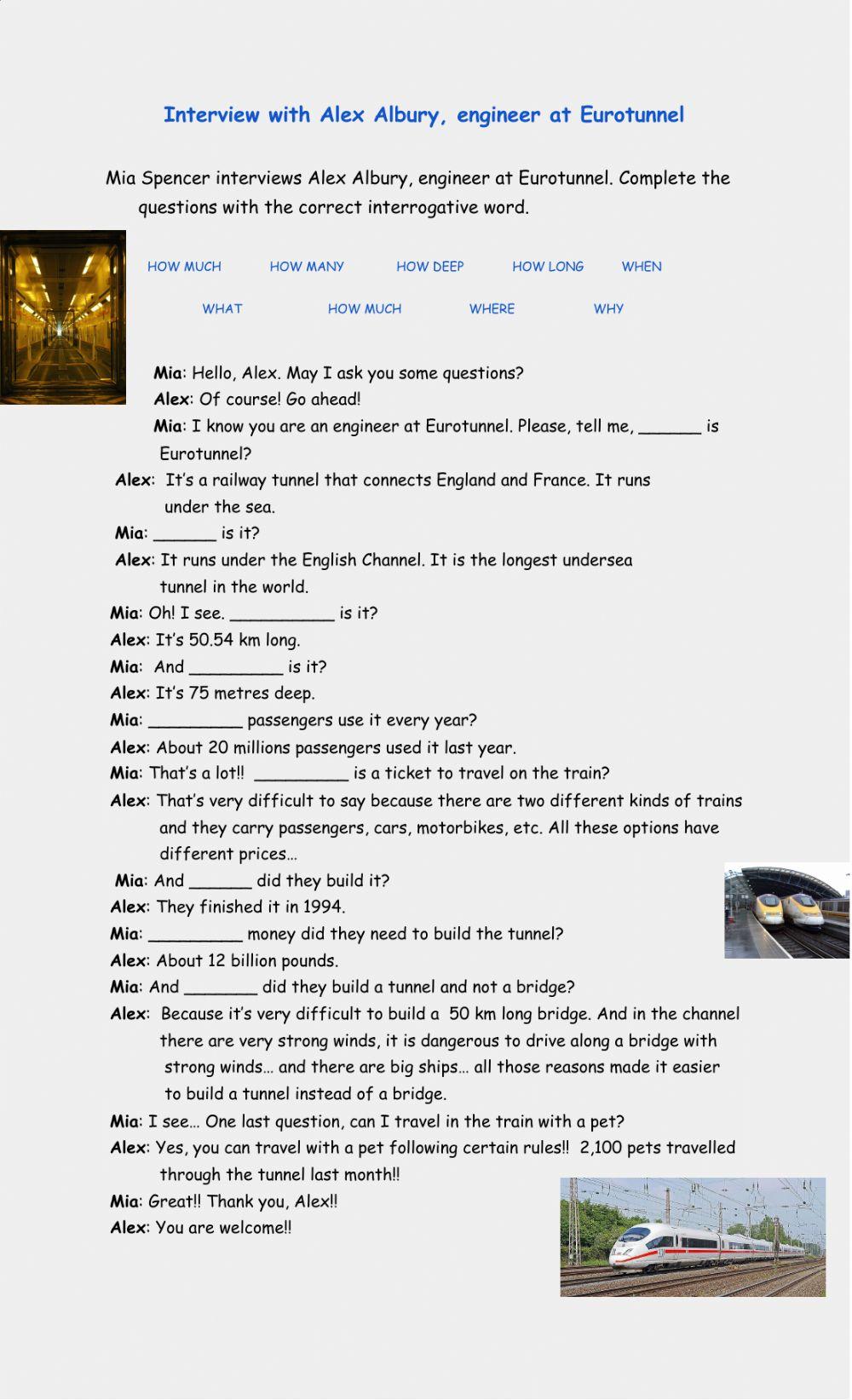 The Eurochannel worksheet | Live Worksheets