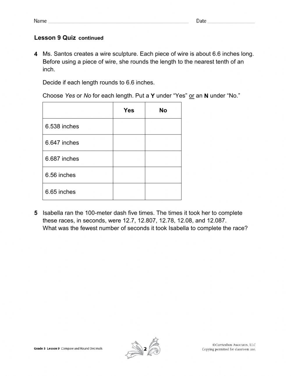 Round and Compare Decimals online exercise for | Live Worksheets