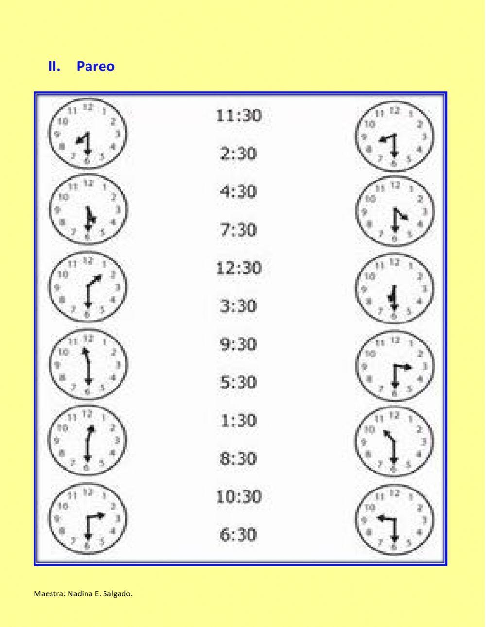 El reloj online pdf worksheet for Matematicas | Live Worksheets