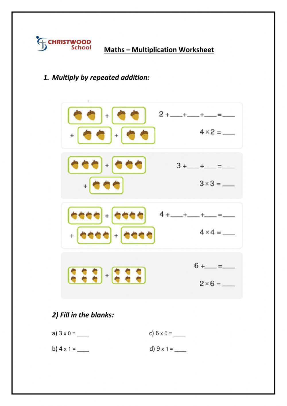 Multiplication online exercise for | Live Worksheets