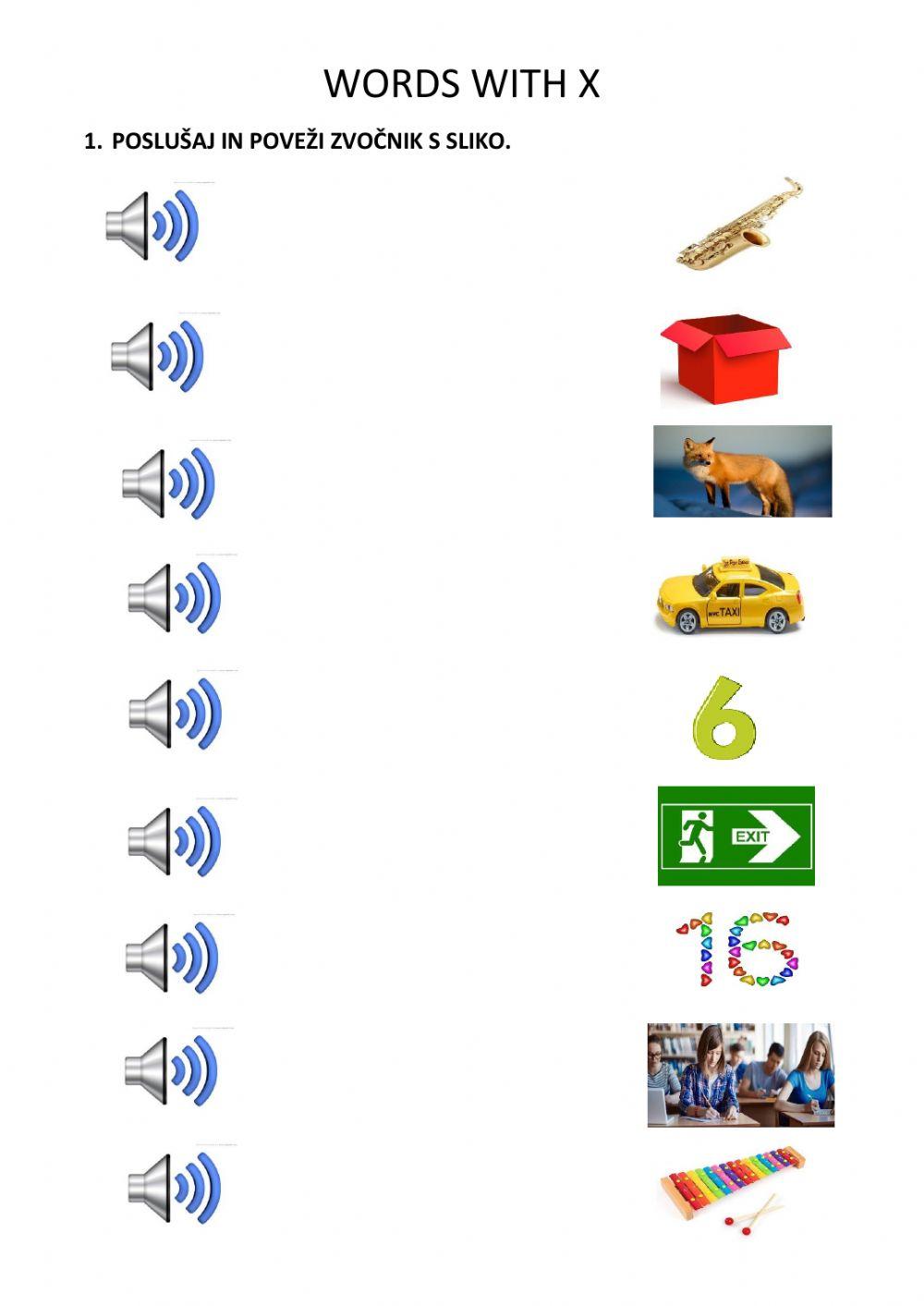 WORDS WITH X 6243575 | JANA RAZBORSEK | Live Worksheets