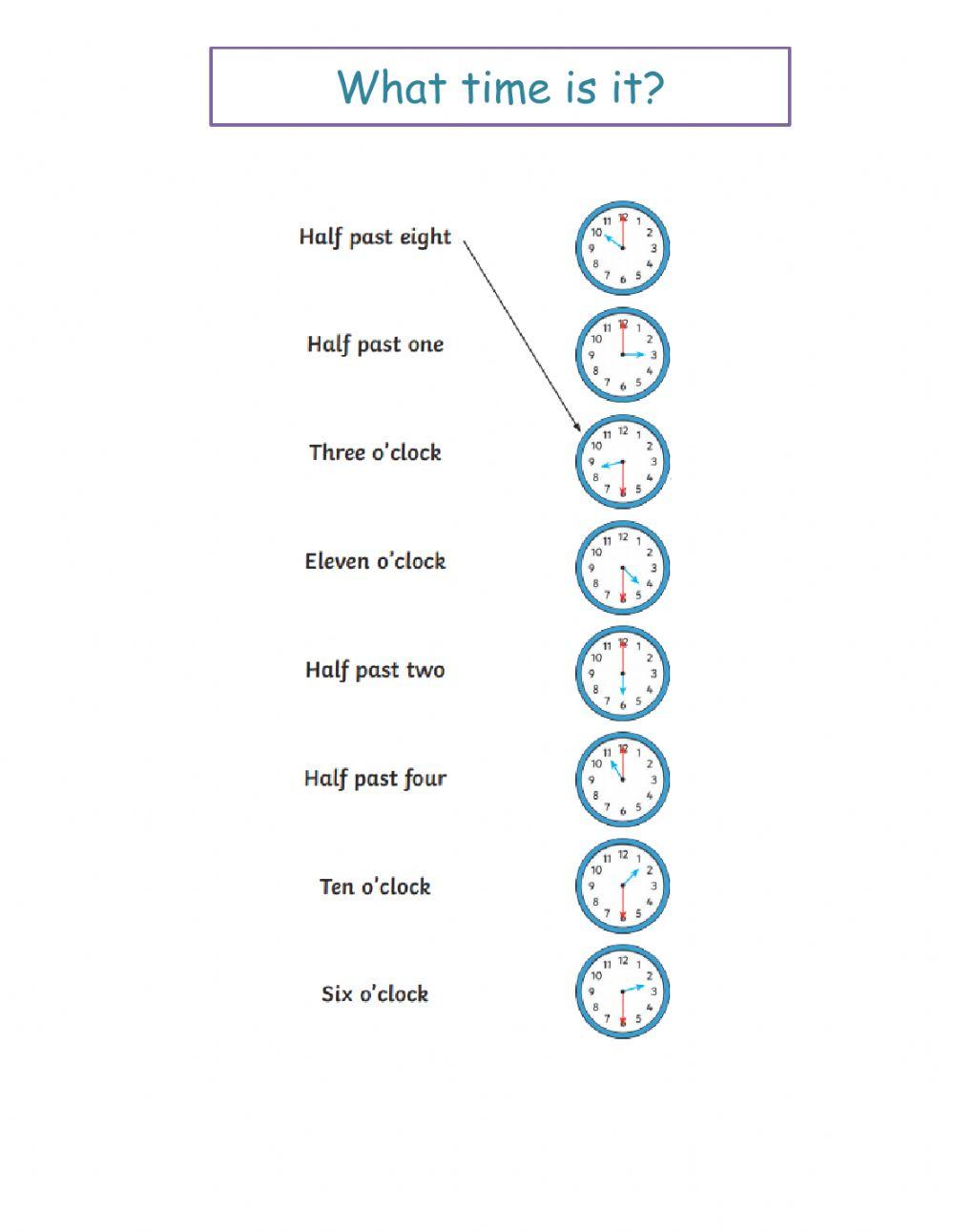 OT2-Unit 3-What time is it? worksheet | Live Worksheets