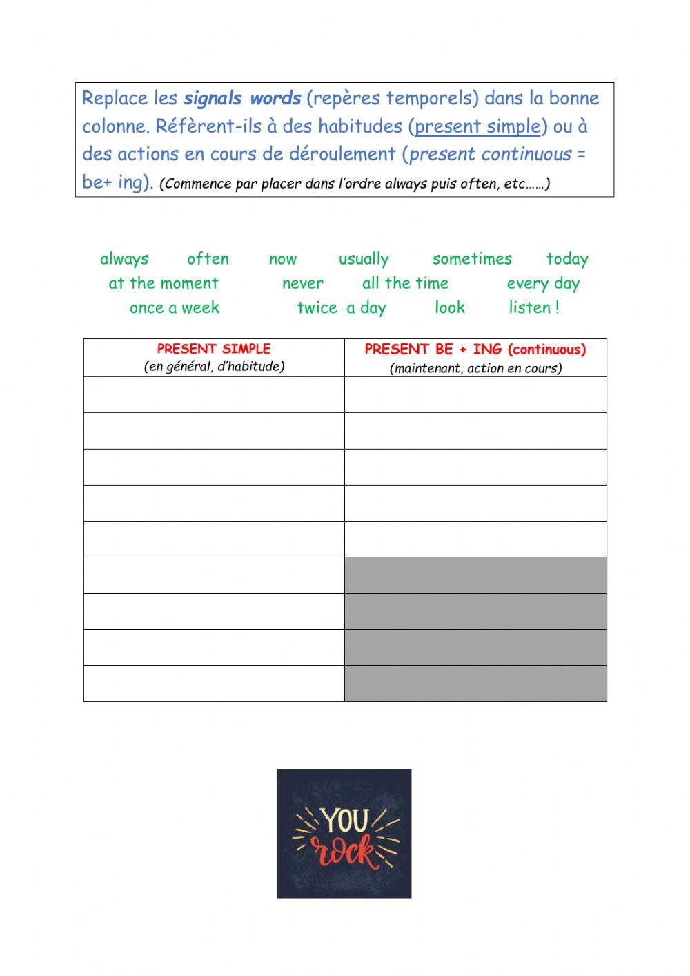 511738 | Signal words for present tenses | zizou