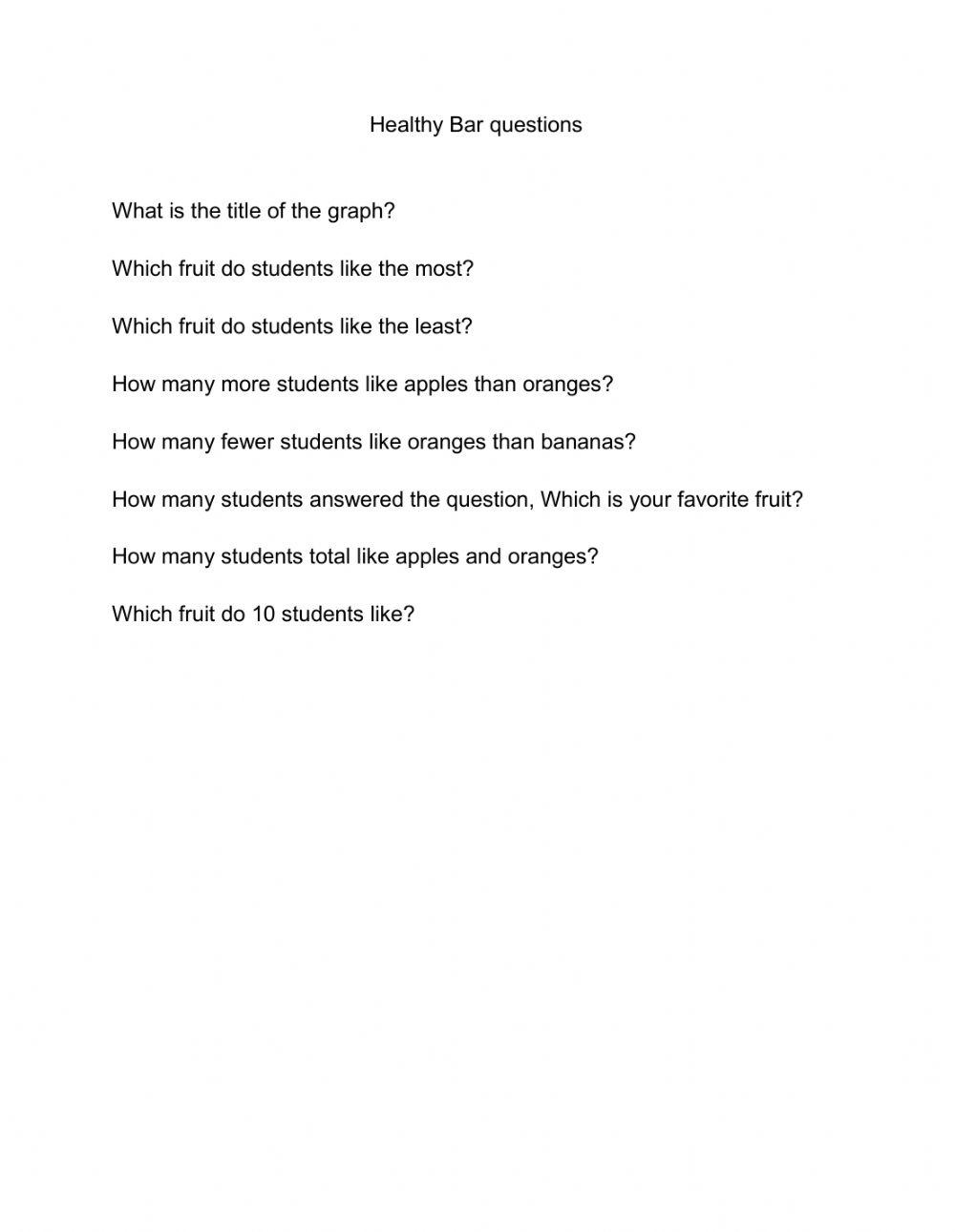 Fruit Graph interactive worksheet | Live Worksheets