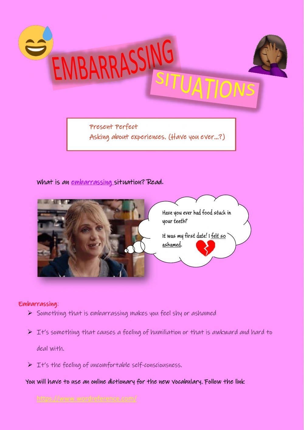 Embarrassing si… | Free Interactive Worksheets | 510010