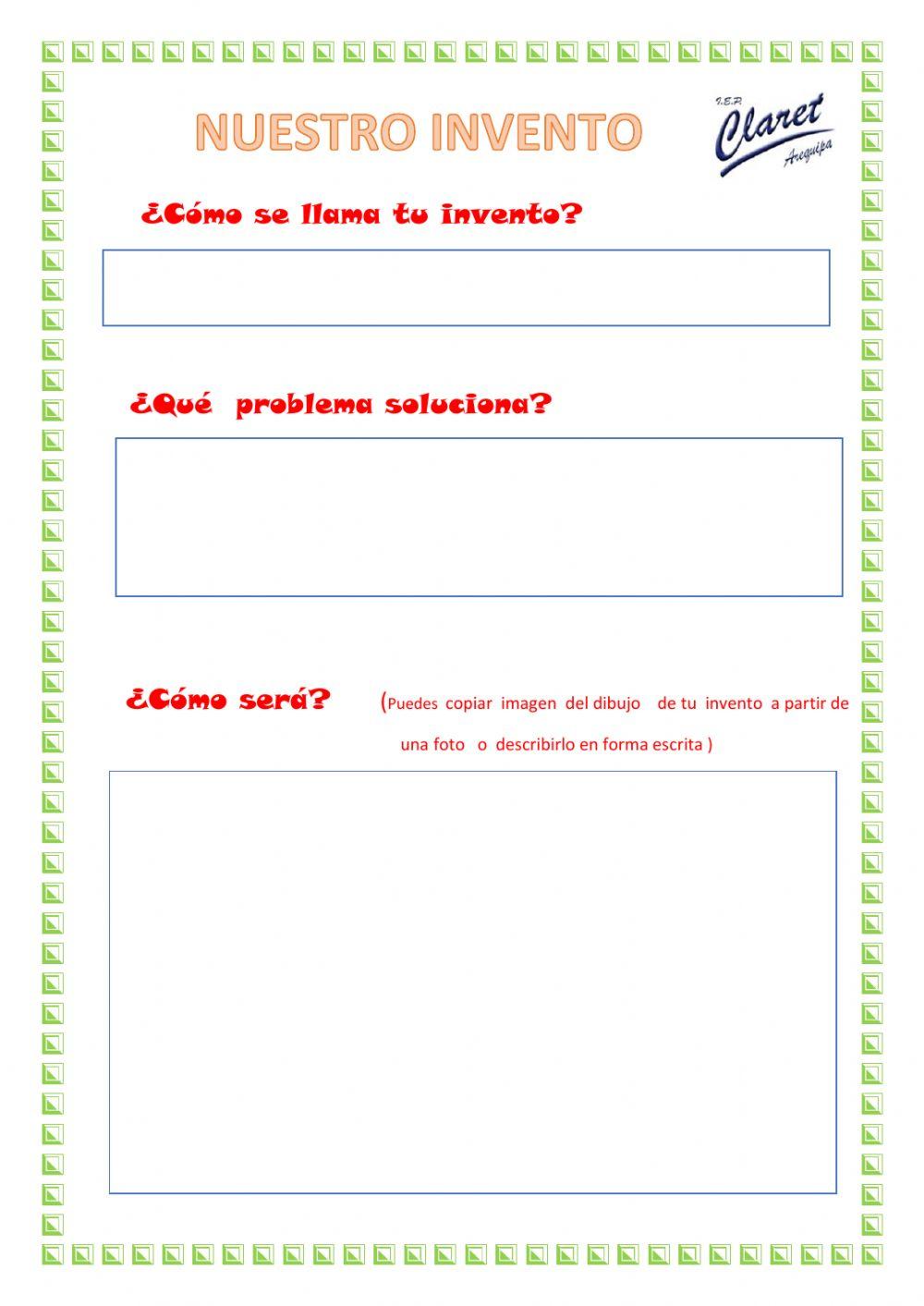 Mi invento | Free Interactive Worksheets | 512803