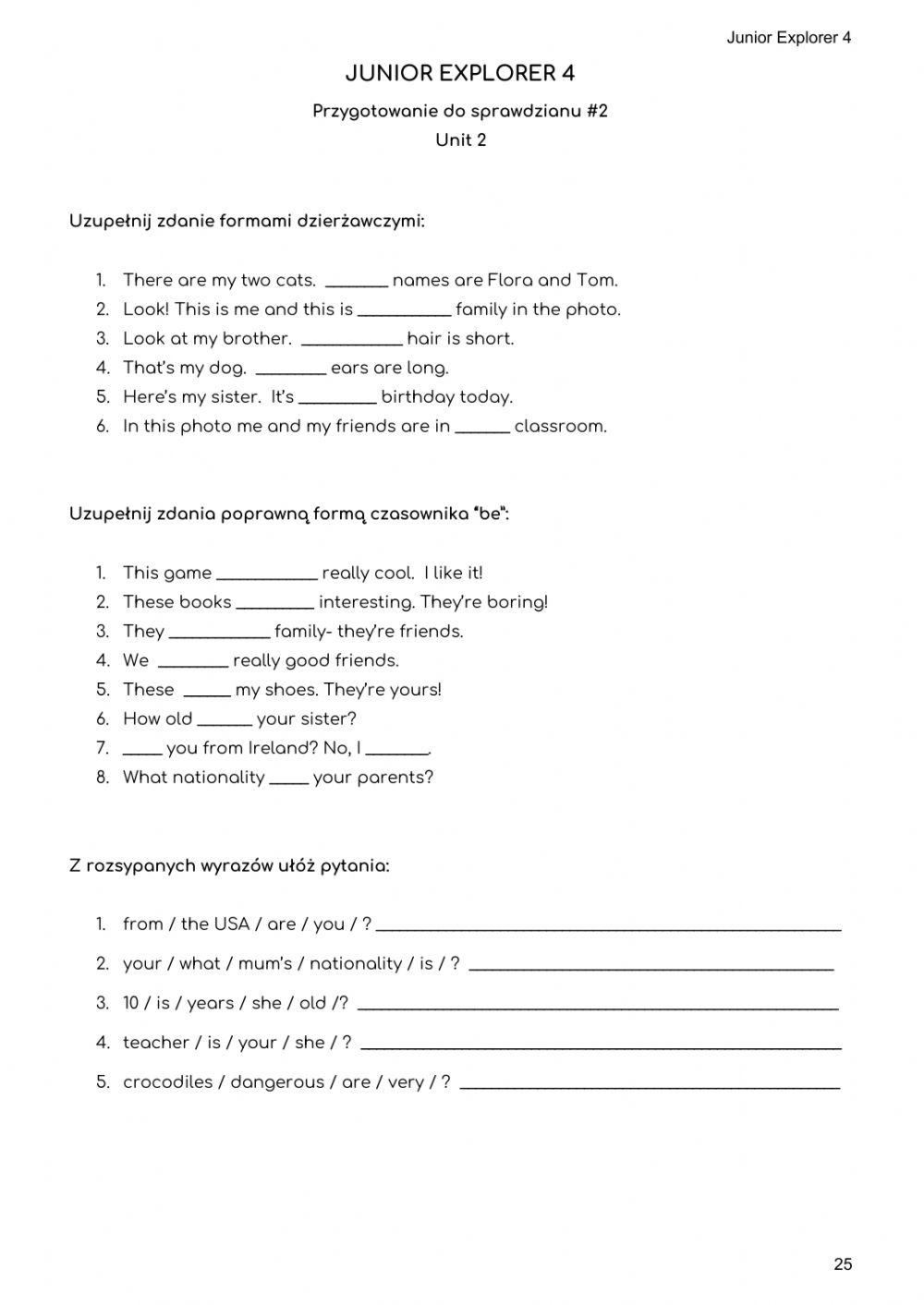 Junior Explorer… | Free Interactive Worksheets | 512857