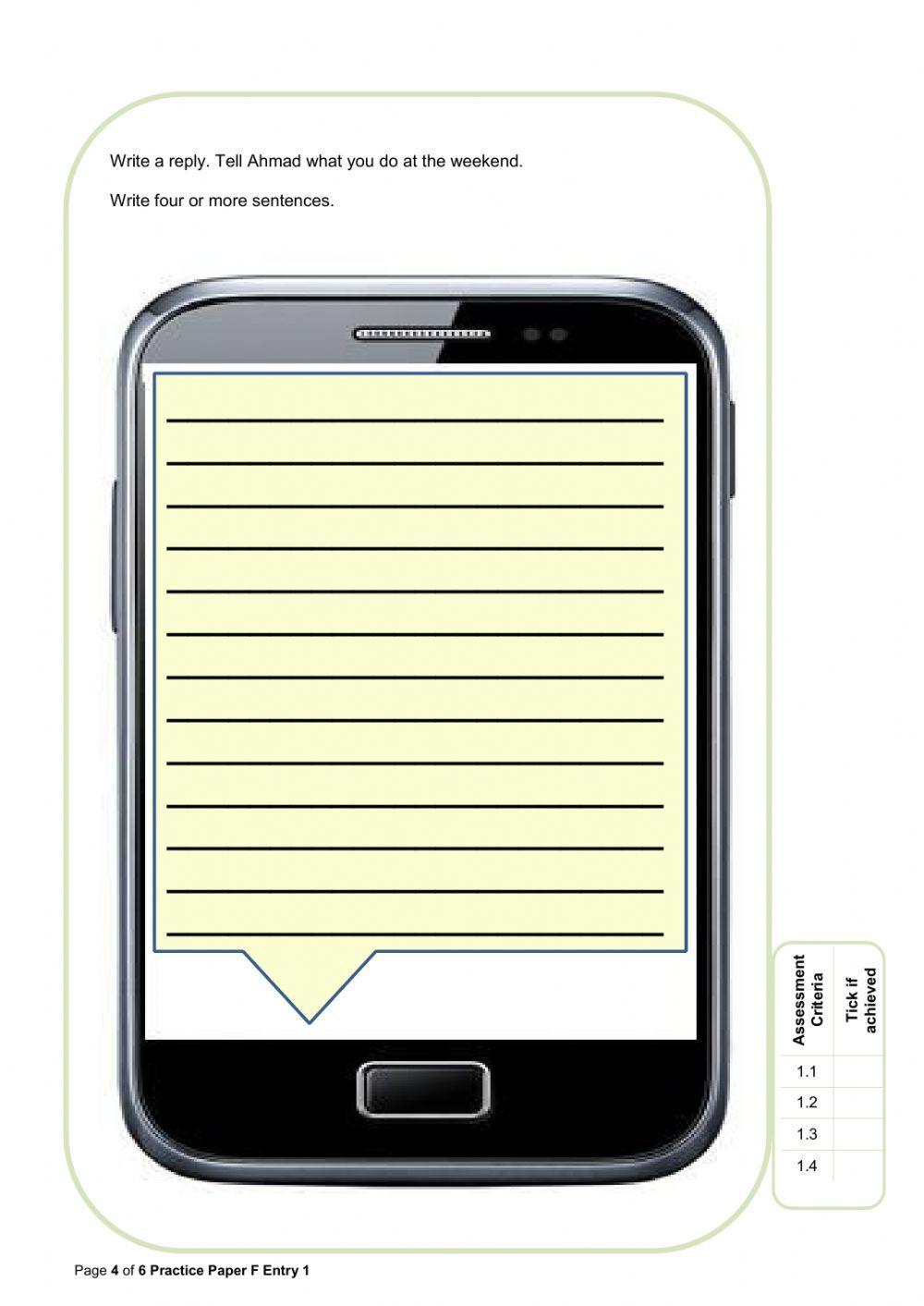 Mock E1 writing Ascentis paper F worksheet | Live Worksheets