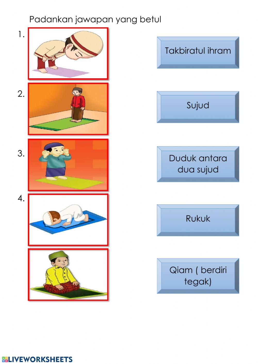latihan solat pra worksheet | Live Worksheets