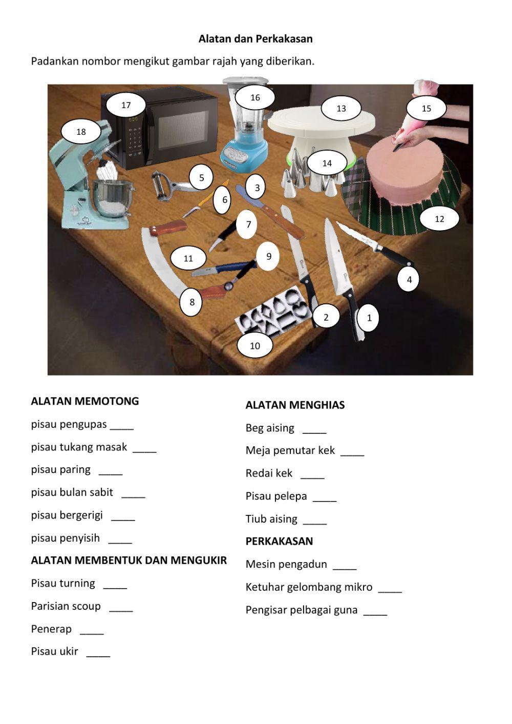 Alatan dan perkakasan worksheet | Live Worksheets