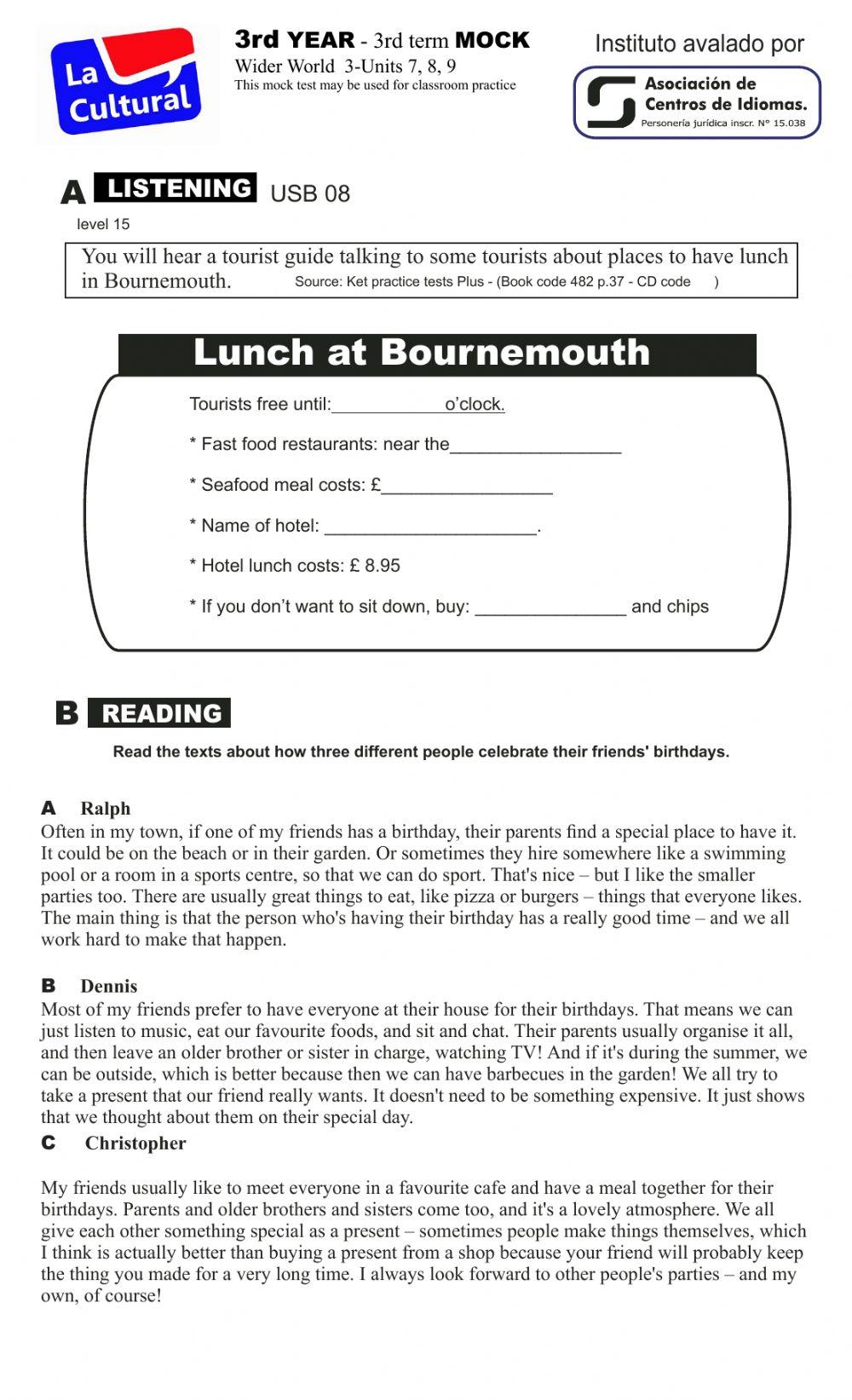 3Y FINAL MOCK | Free Interactive Worksheets | 2235427