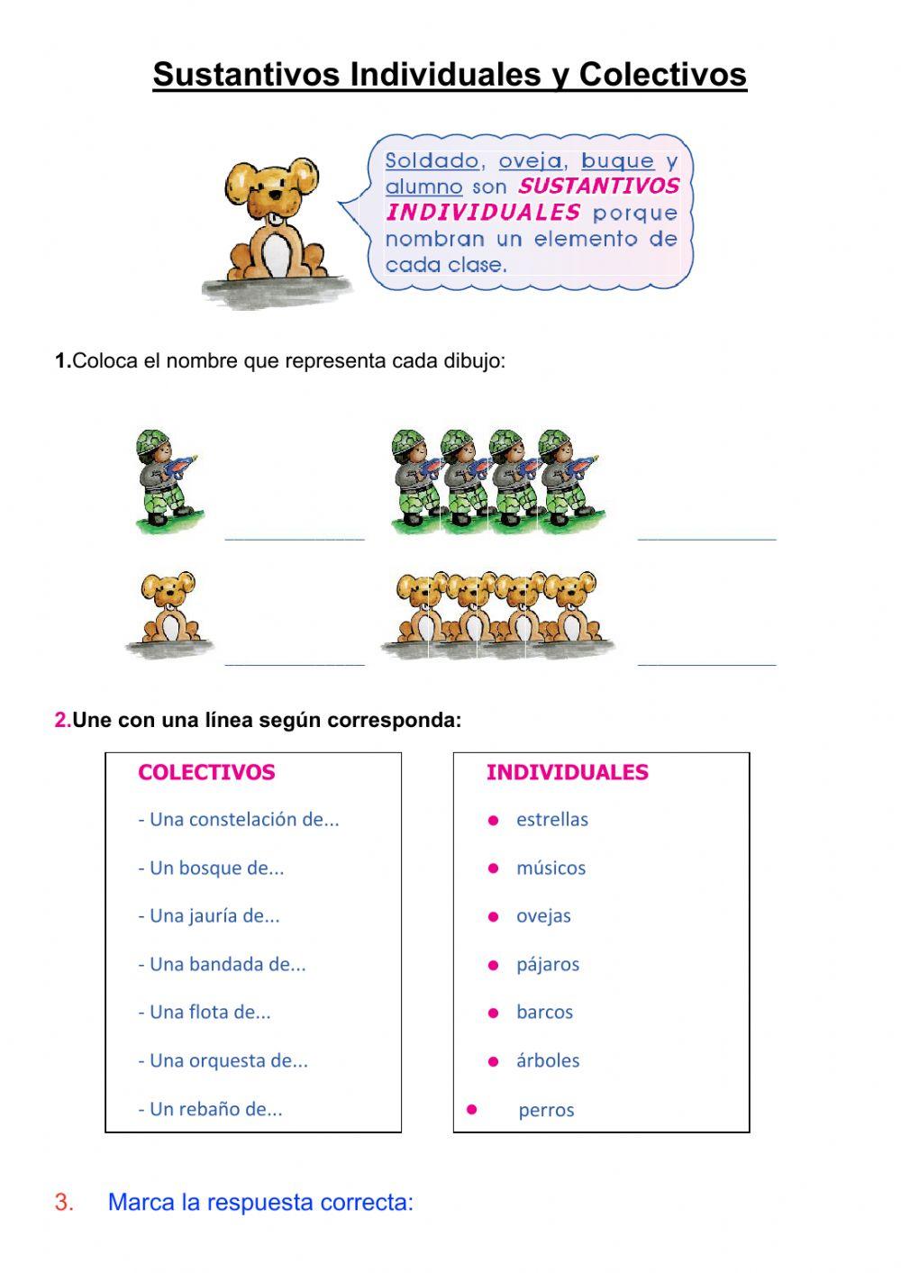 Sustantivos Ind… | Free Interactive Worksheets | 513428