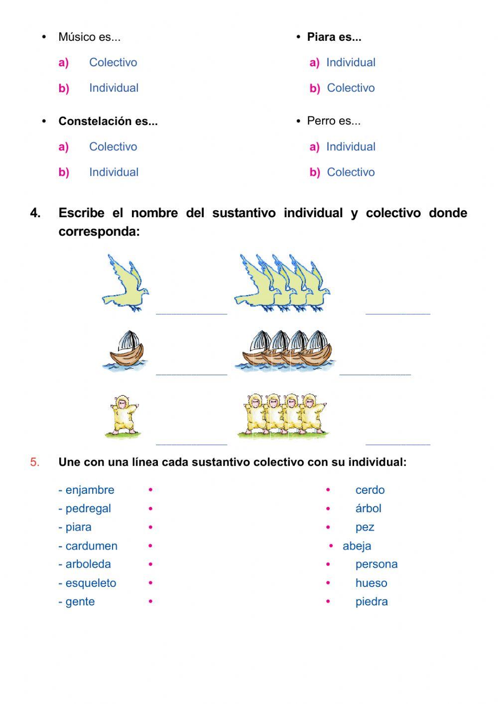 Sustantivos Ind… | Free Interactive Worksheets | 513428