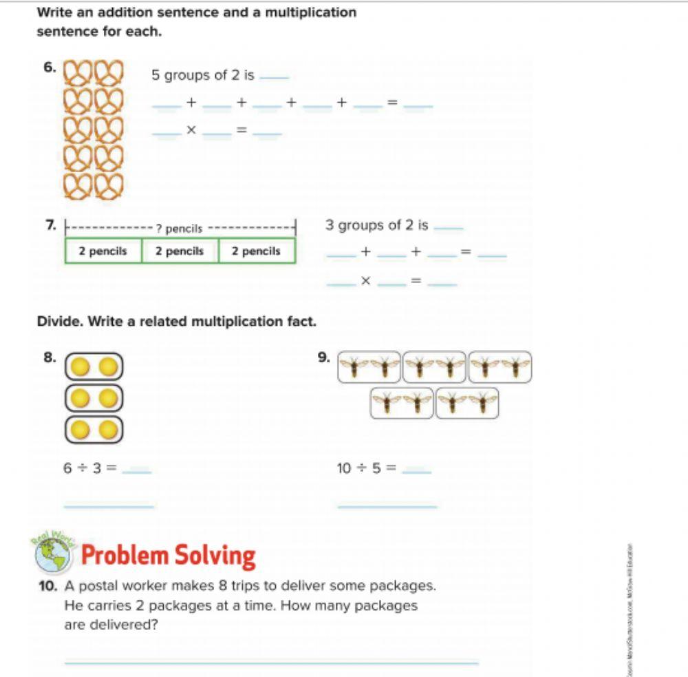 Lesson 5 Divide by 5 progress check worksheet | Live Worksheets